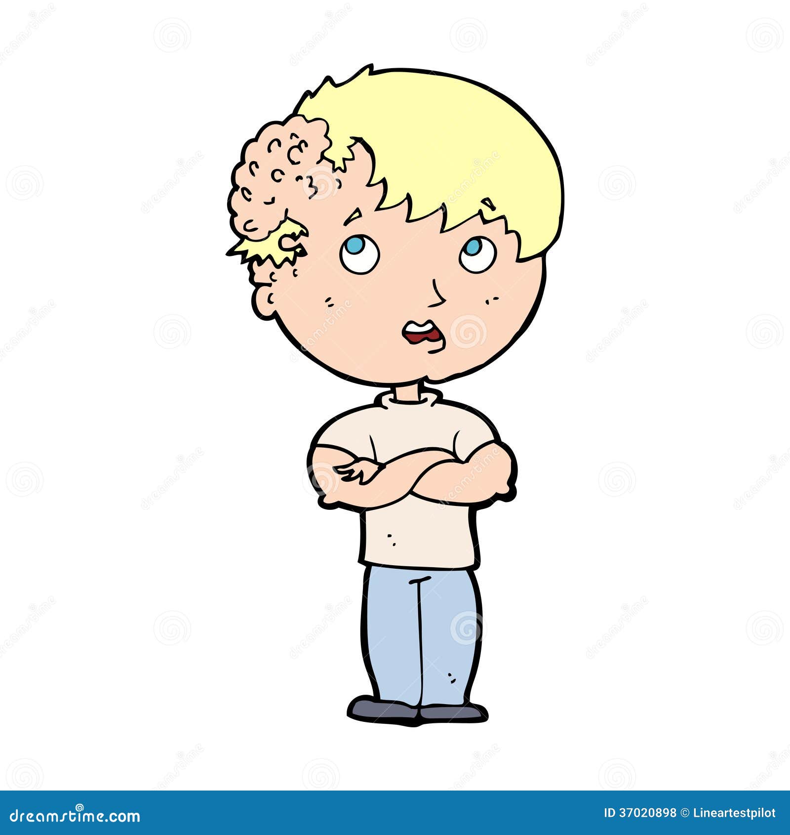 Cartoon Boy with Growth on Head Stock Vector - Illustration of design ...