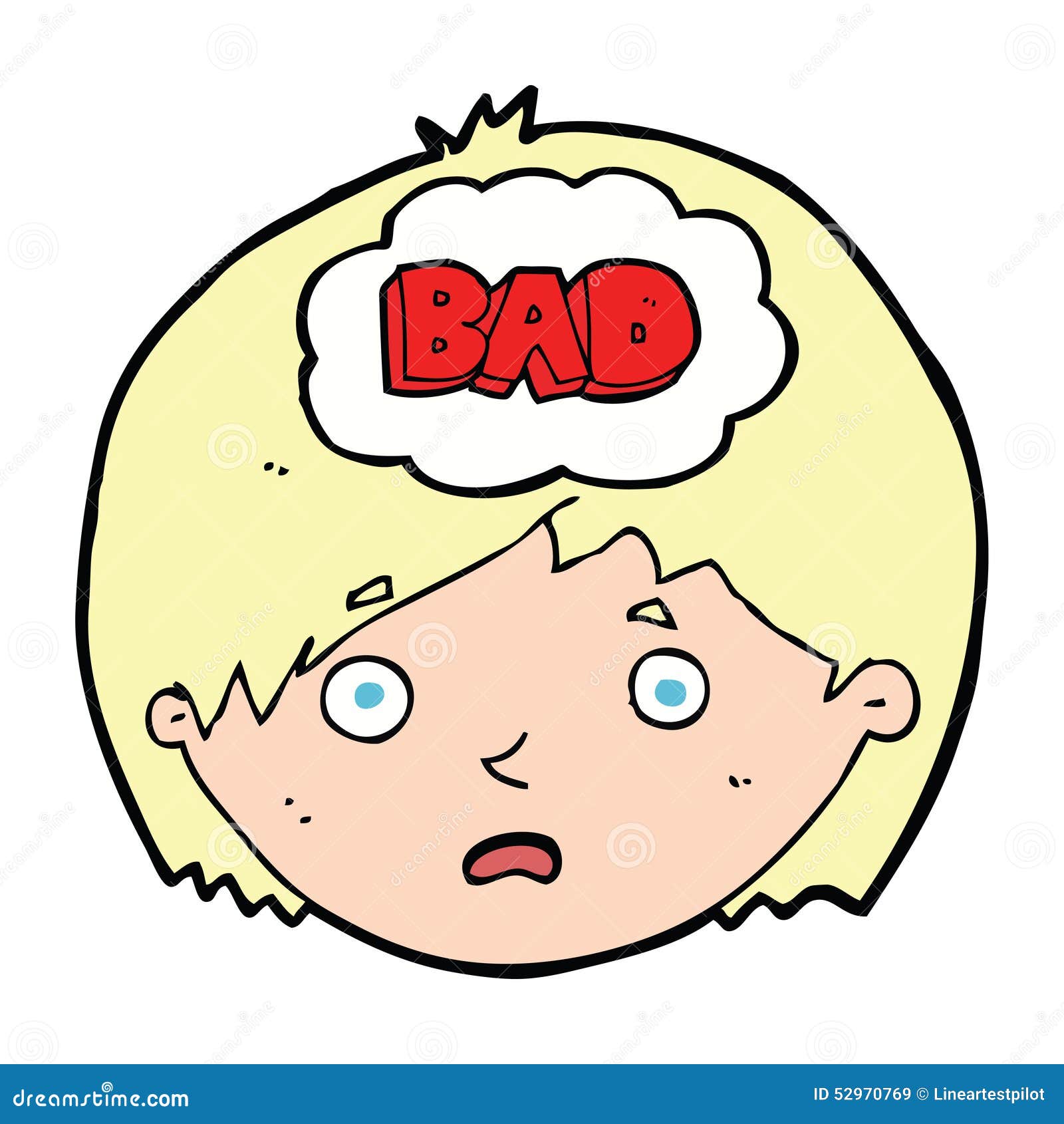 Cartoon Boy Having Bad Thoughts Stock Illustration - Illustration of ...