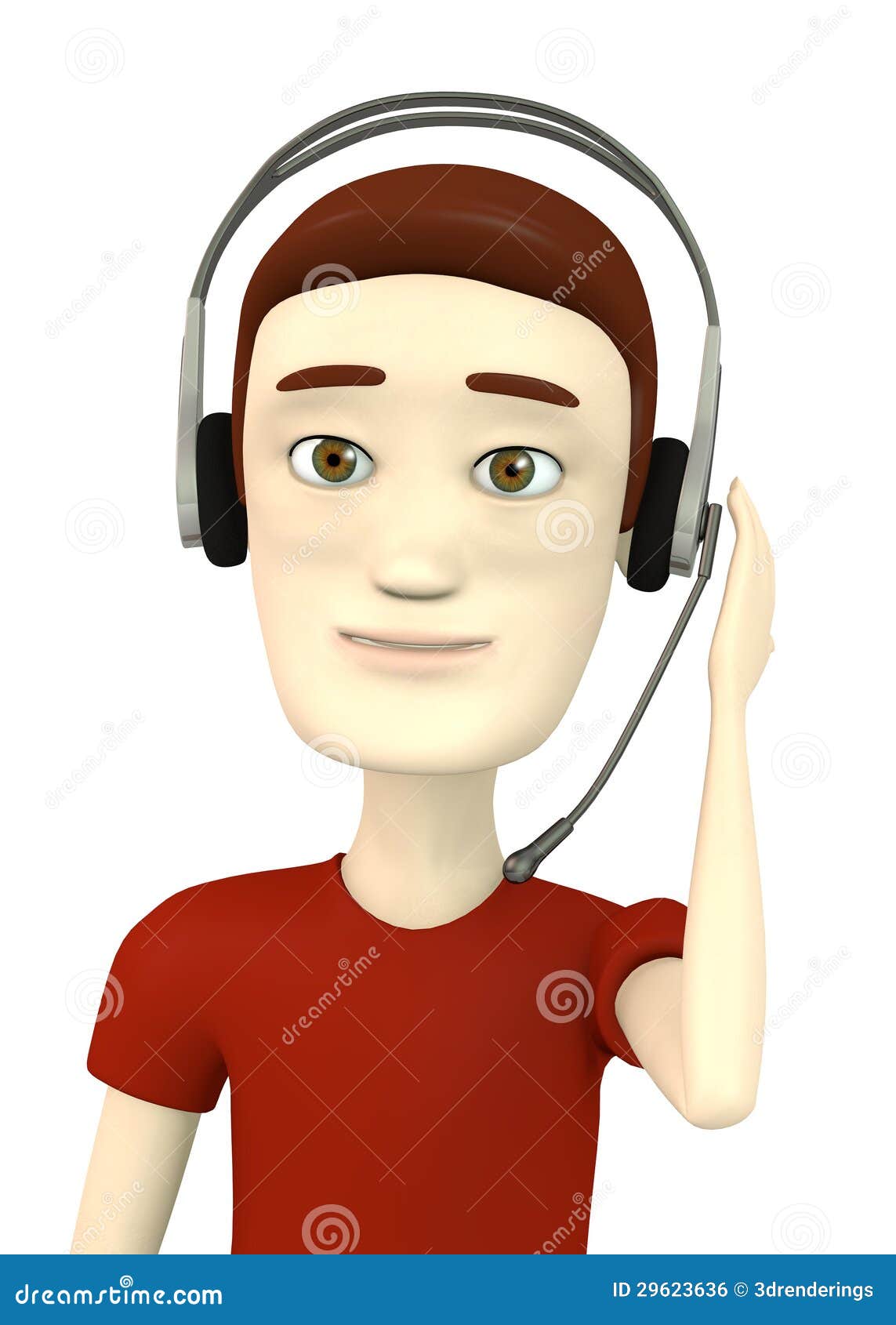 Cartoon Boy with Headphones Talking Stock Illustration - Illustration ...