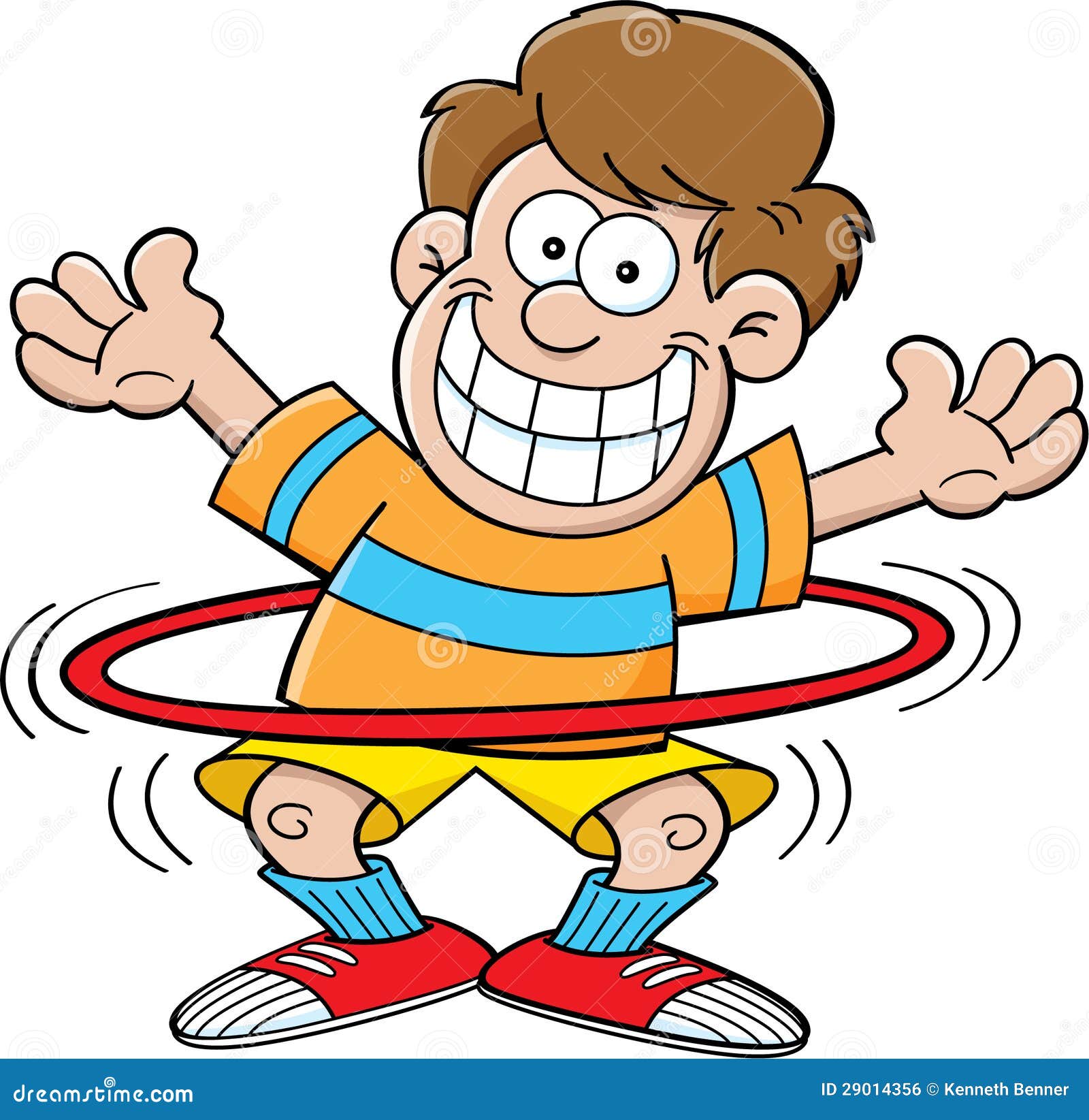 Cartoon Boy With A Hula Hoop Vector Illustration | CartoonDealer.com ...