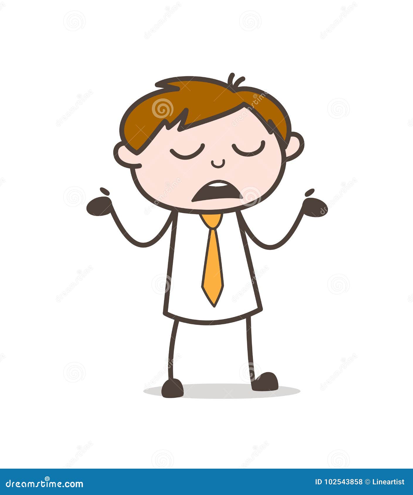 Cartoon Boy Hushed Face Expression Stock Illustration - Illustration of ...