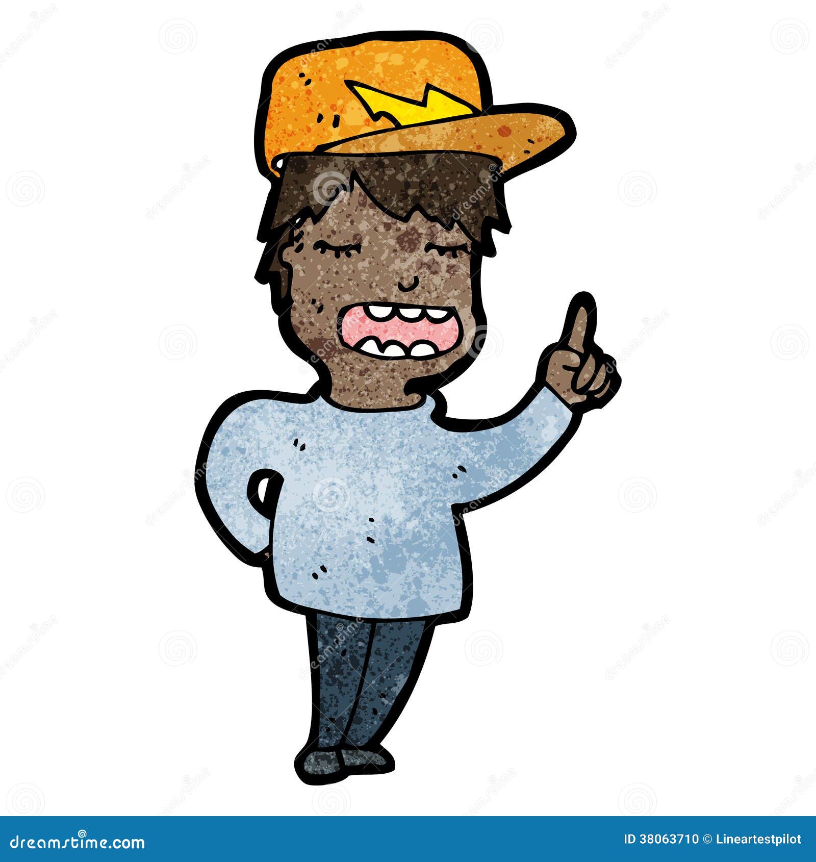 Cartoon Boy With Idea Vector Illustration | CartoonDealer.com #38063710