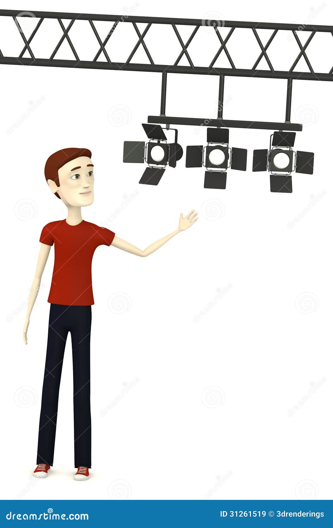 Cartoon boy with light stock illustration. Illustration of setup - 31261519