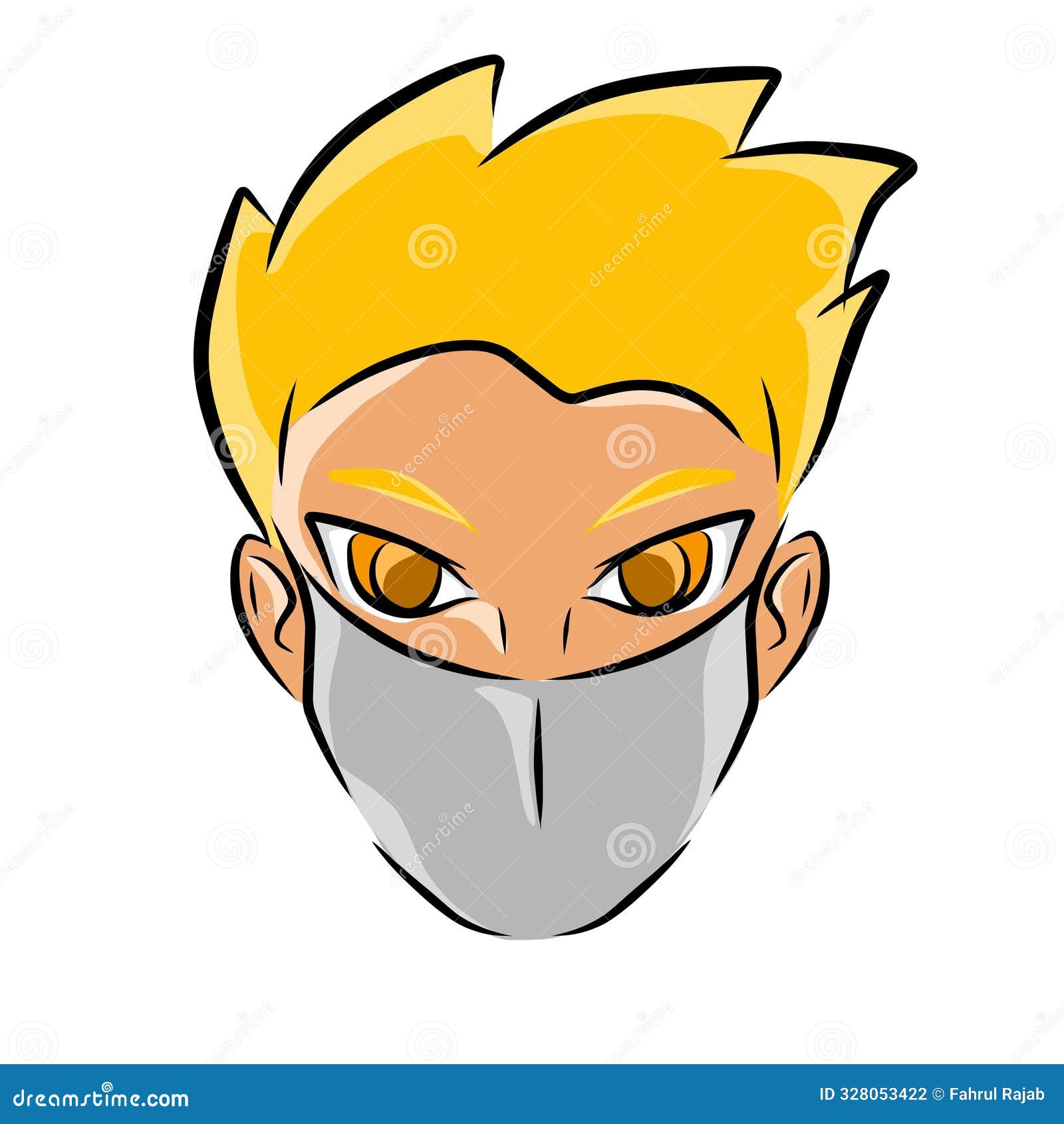 A Cartoon Boy with a Mask on His Face Stock Vector - Illustration of ...