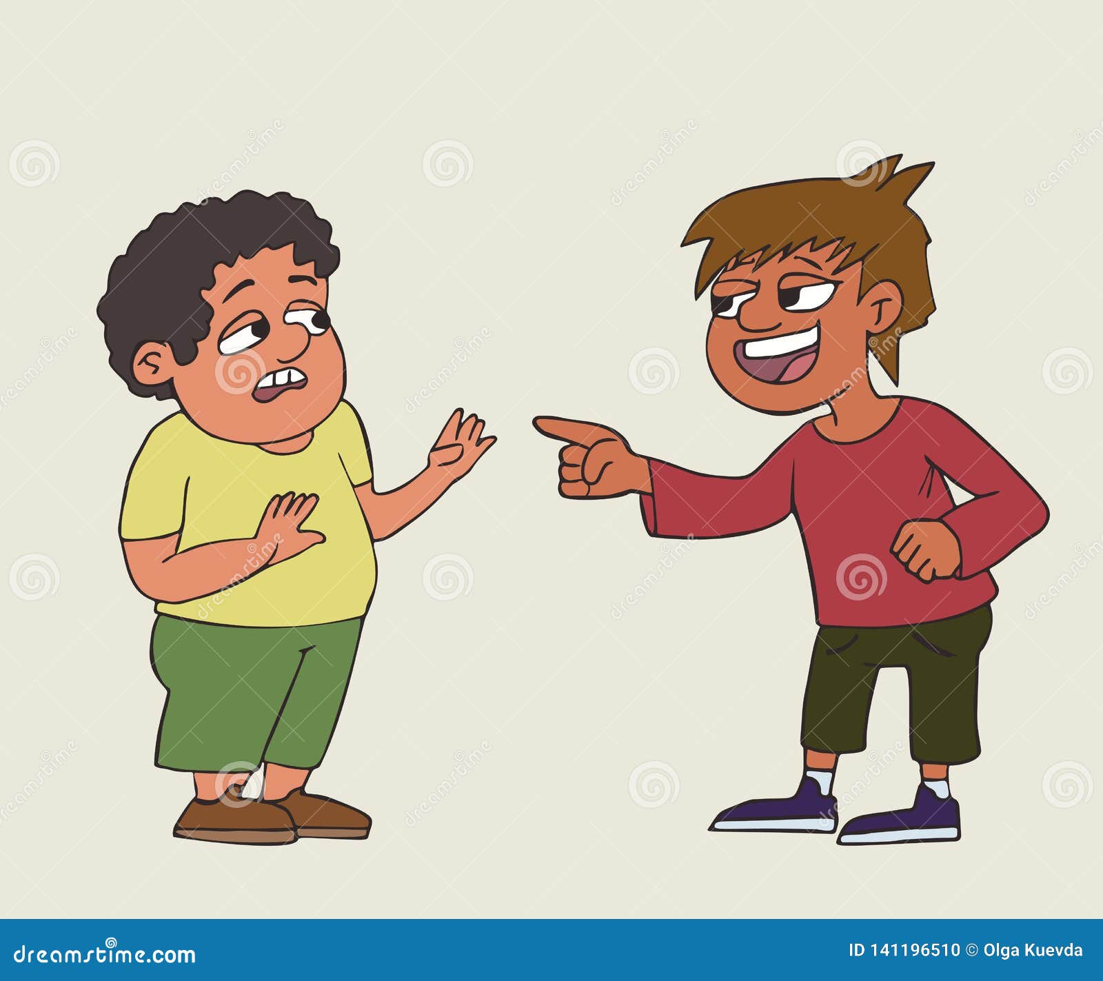 Cartoon Boy Mocking Fat Kid Stock Vector - Illustration of comics, teen ...