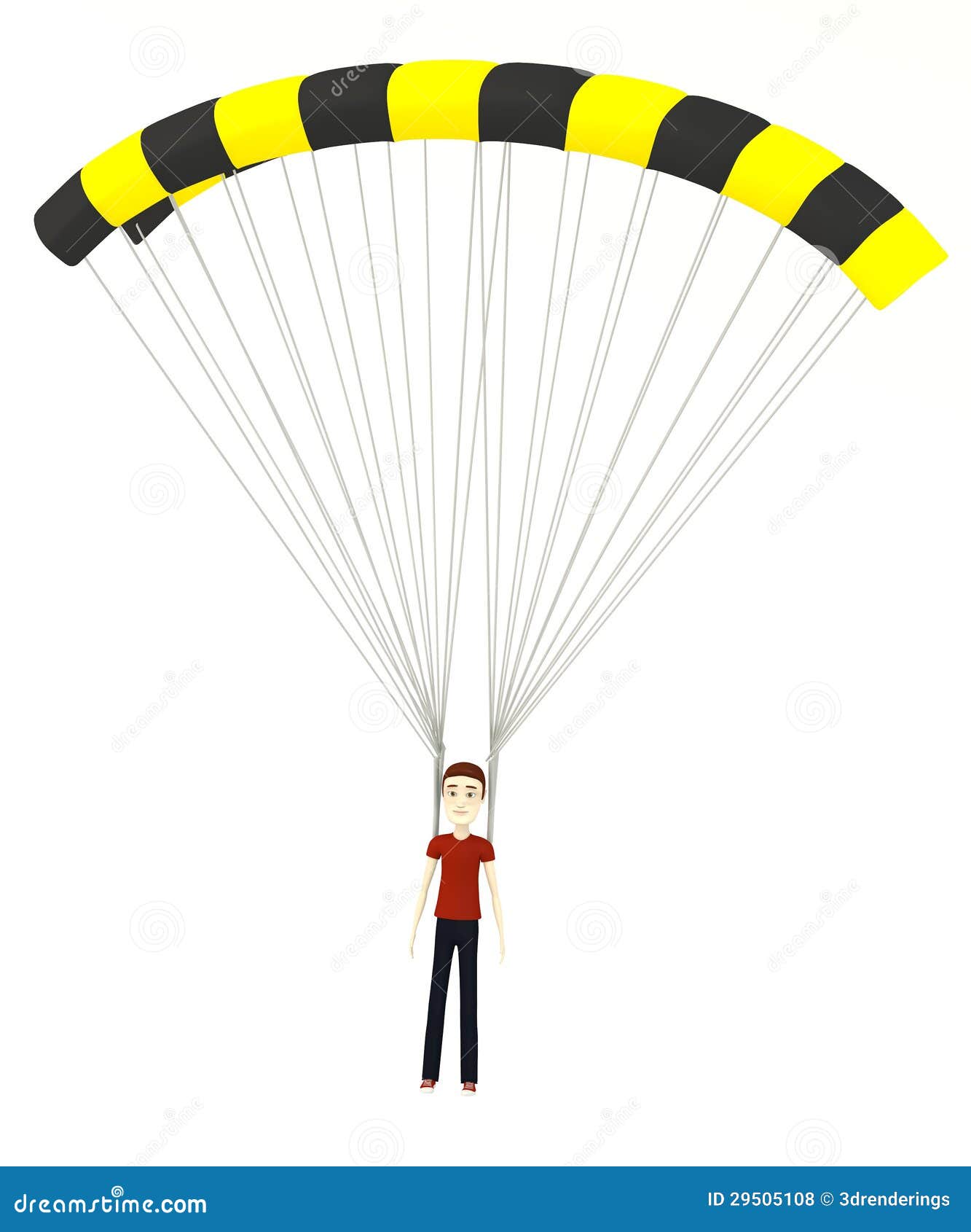 Cartoon boy with parachute stock illustration. Illustration of jump ...