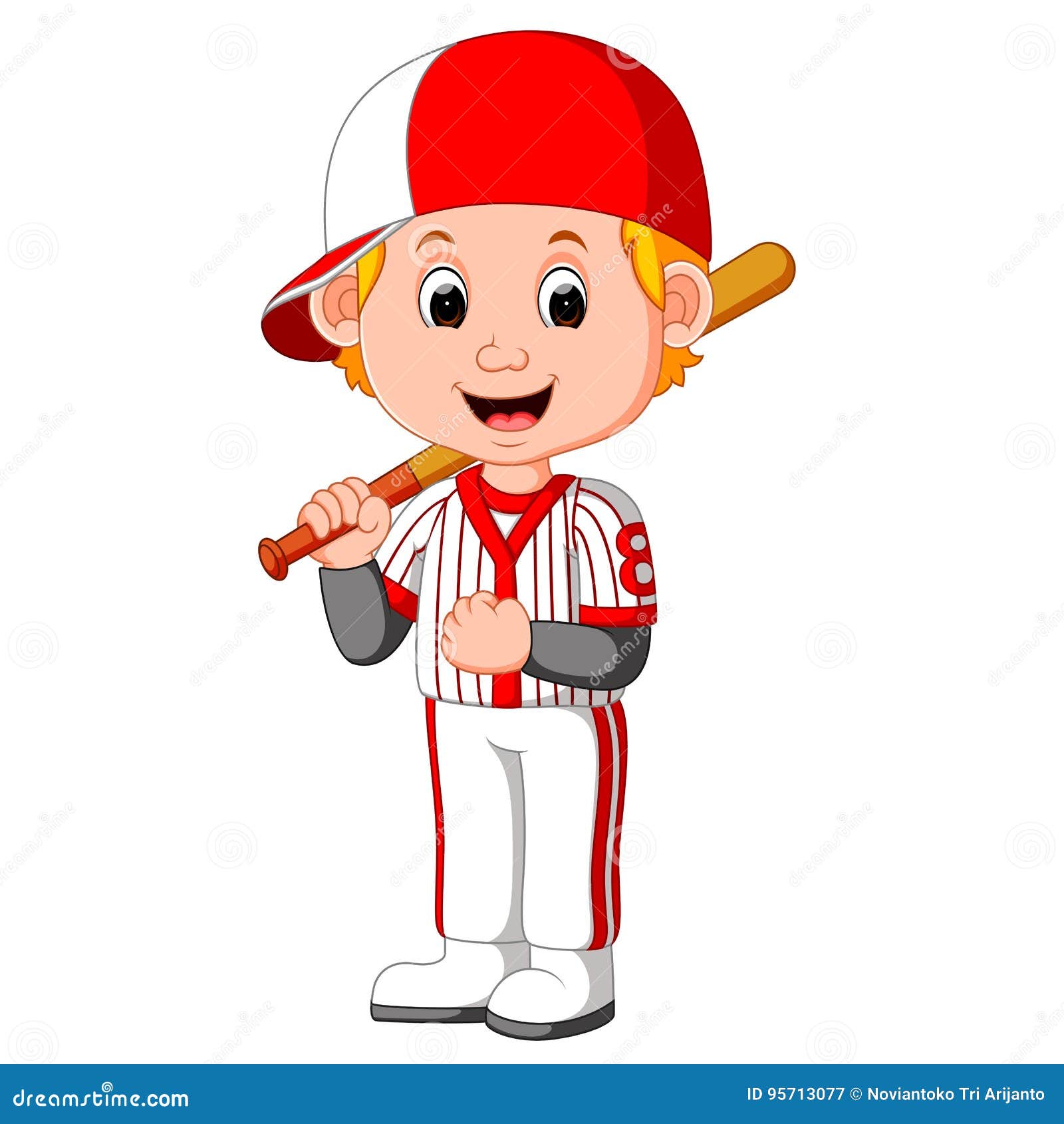 Cartoon Boy Playing Baseball Stock Vector - Illustration of high ...