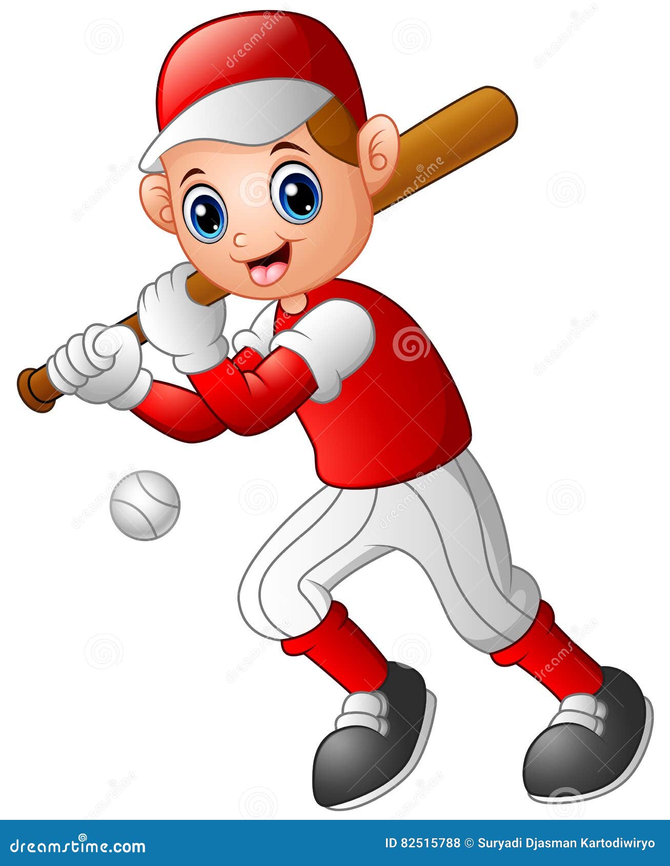Child Playing Baseball Clipart
