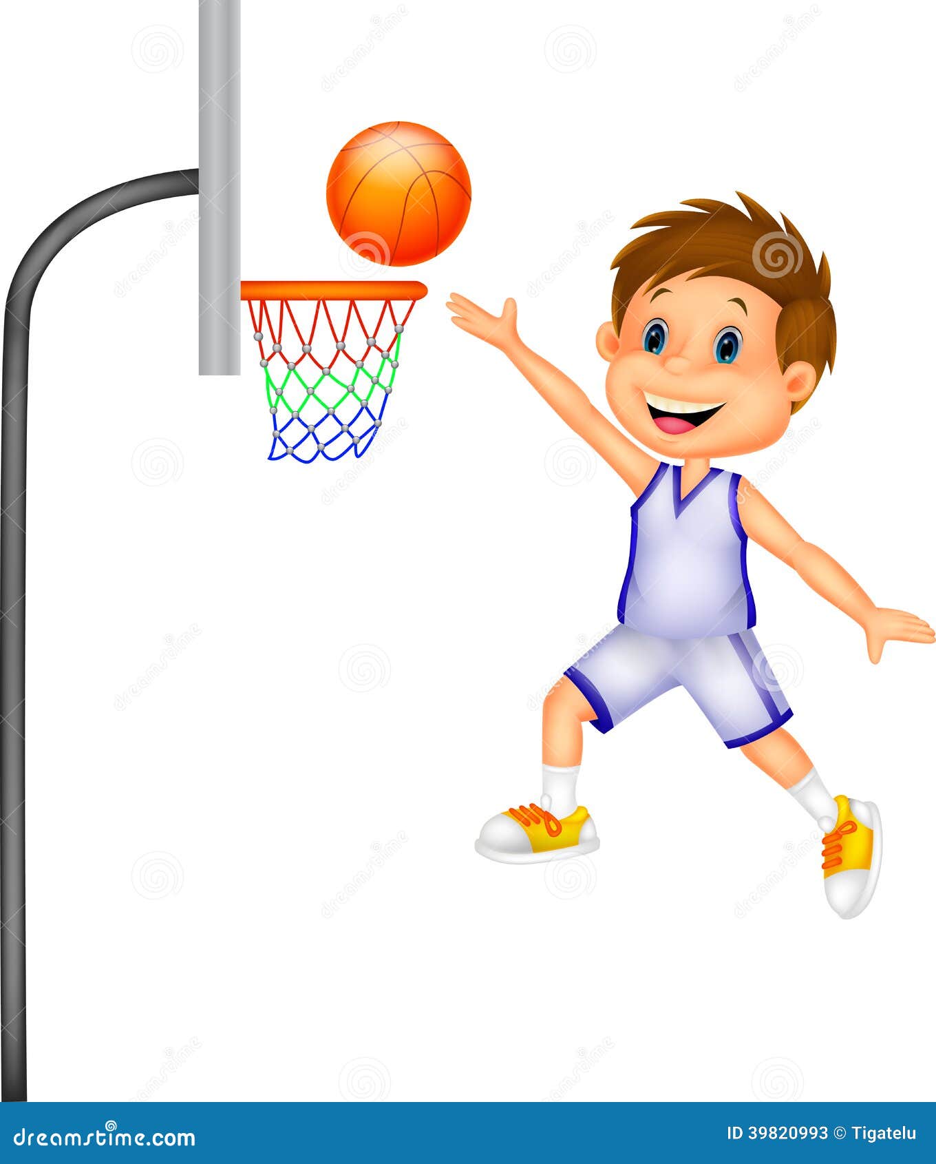 Cartoon Boy Playing Basket Ball Stock Vector - Illustration of funny ...