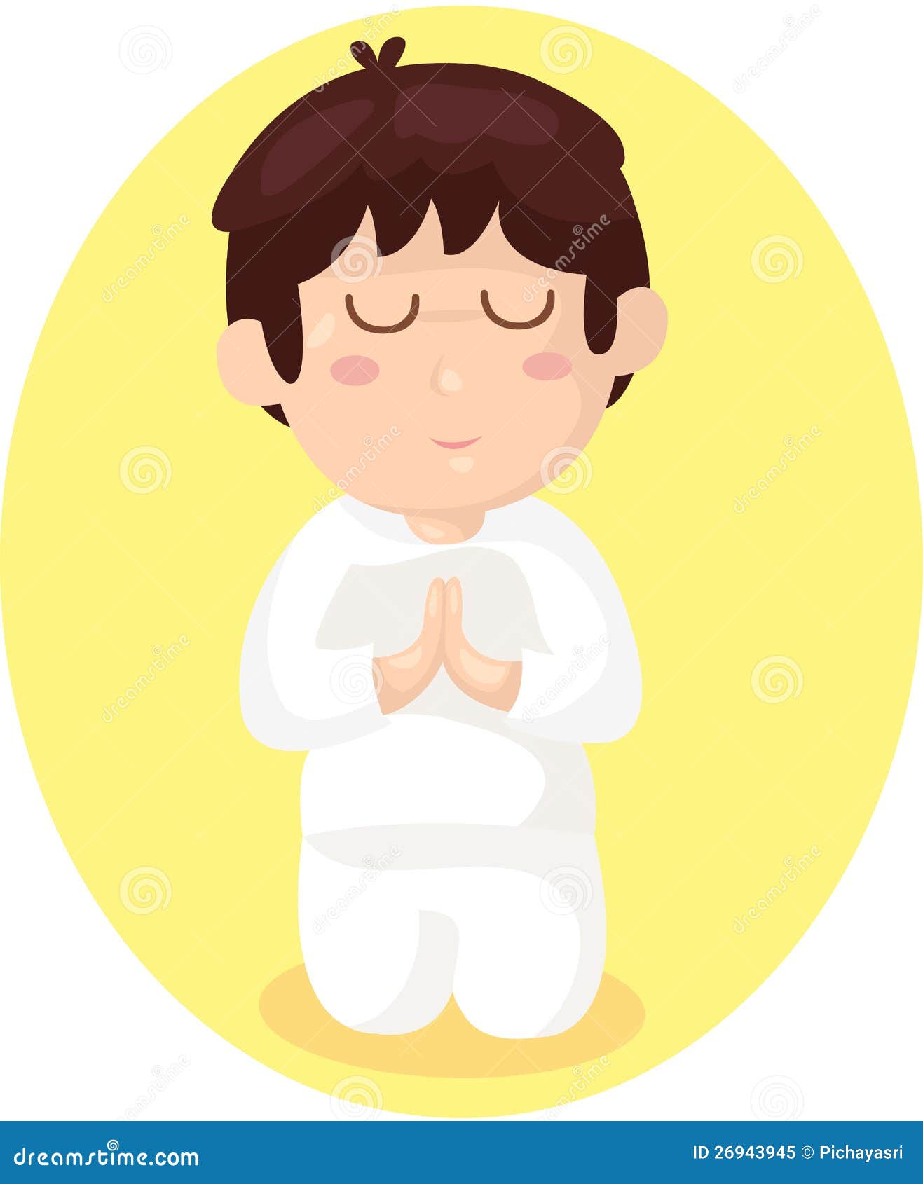 Cartoon boy praying stock vector. Illustration of hand - 26943945