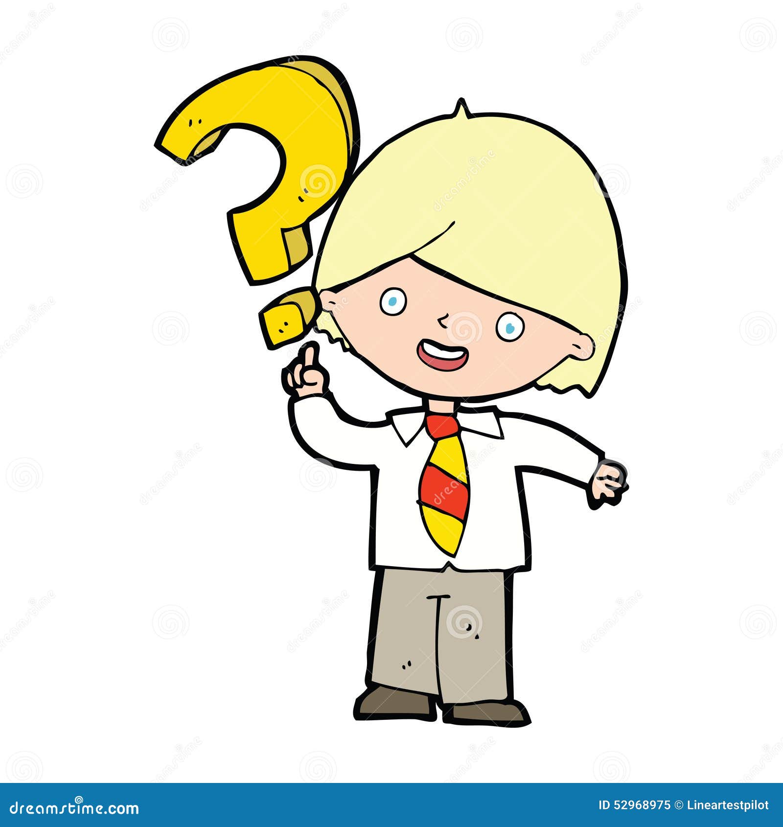 Cartoon boy with question stock illustration. Illustration of cartoon ...