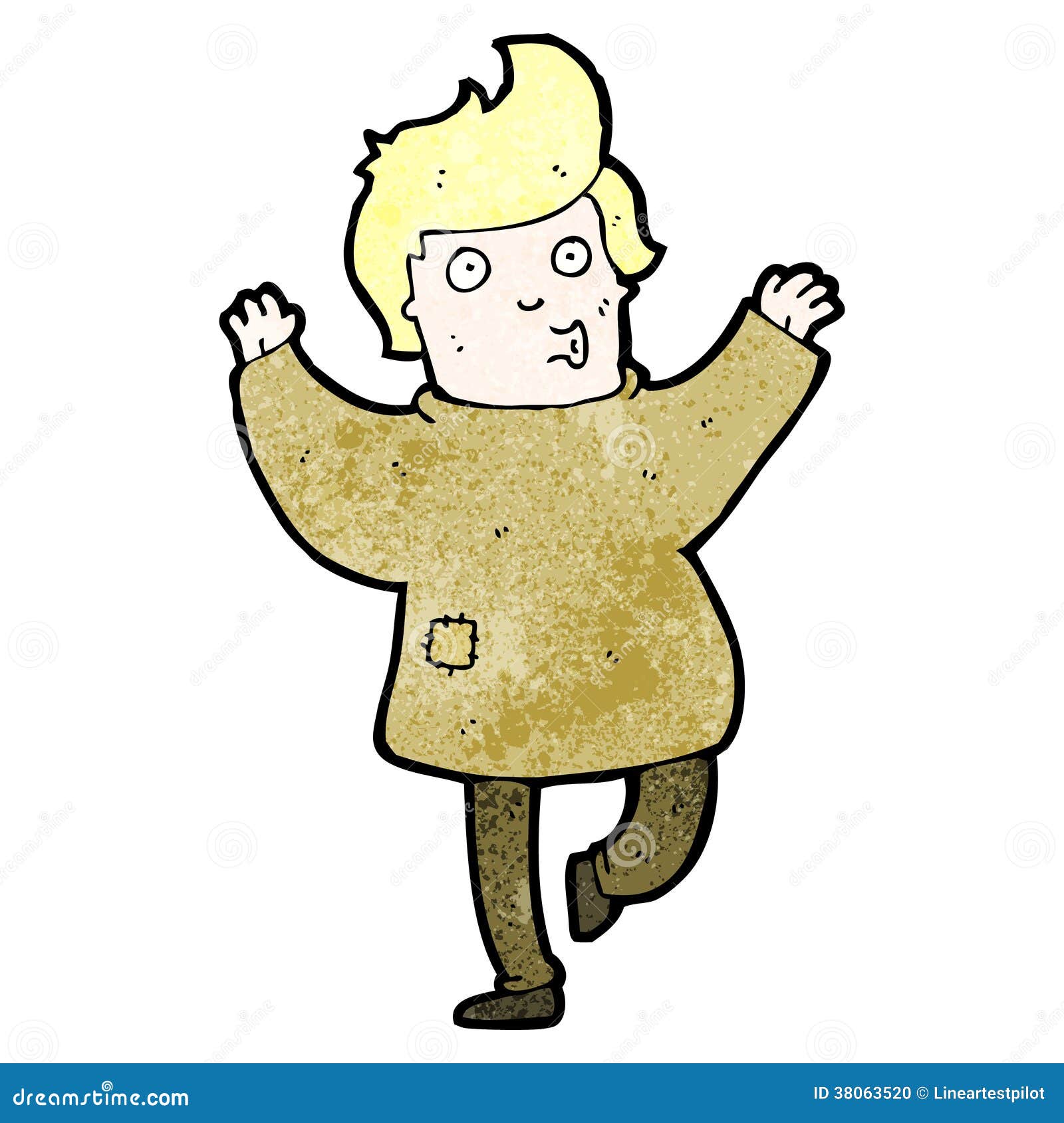 Cartoon boy in rags stock vector. Illustration of cute - 38063520