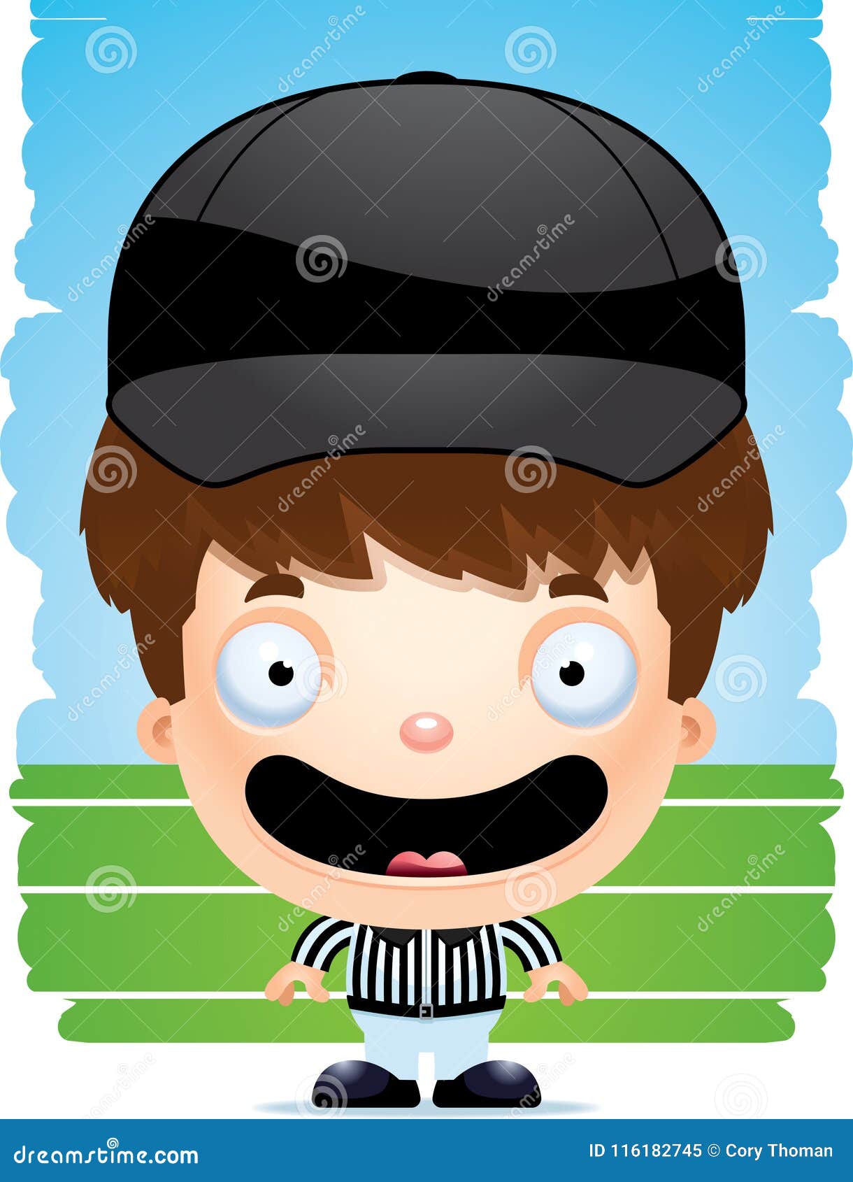 Cartoon Boy Referee Smiling Stock Vector - Illustration of smiling ...