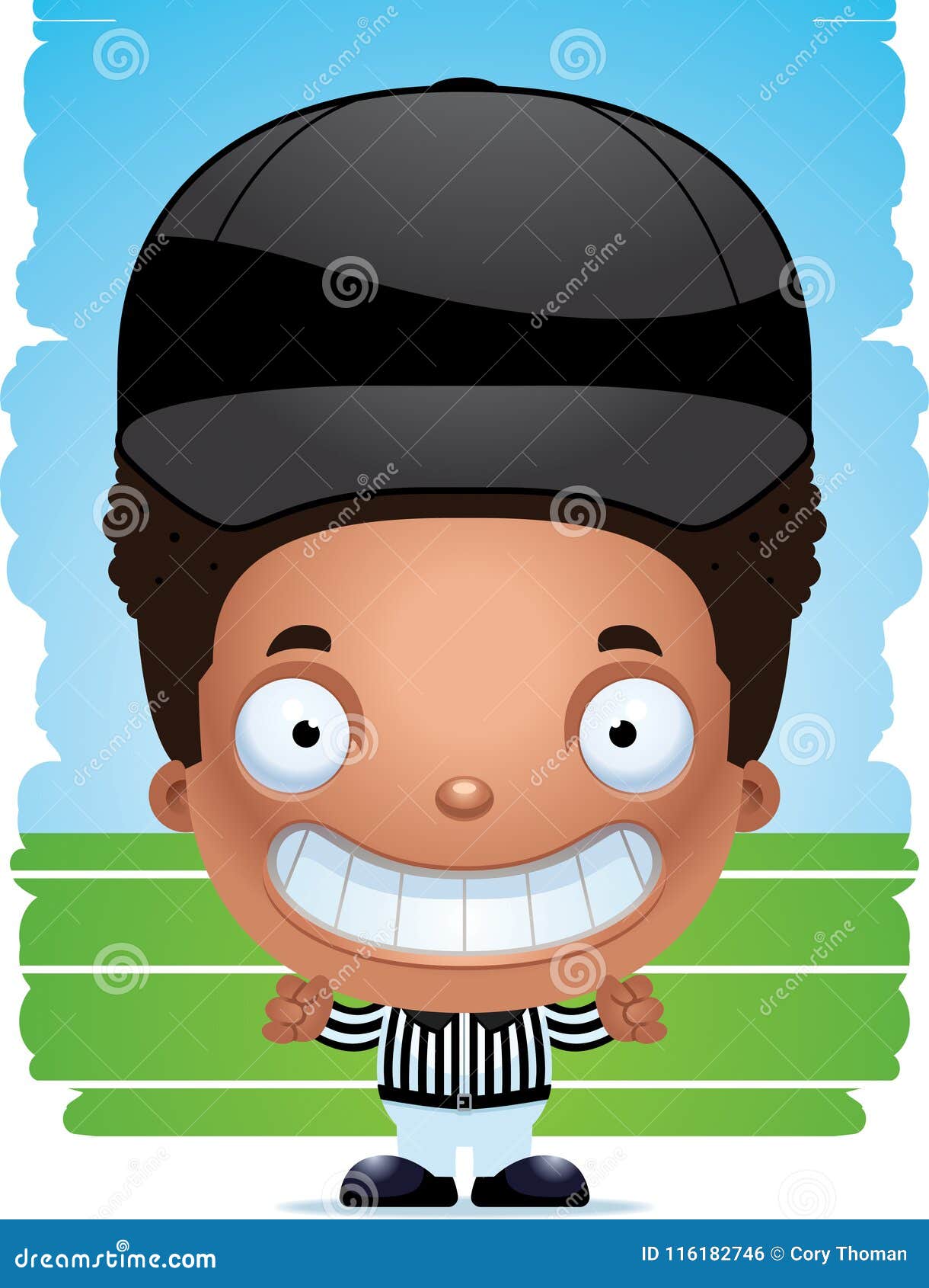 Cartoon Boy Referee Smiling Stock Vector - Illustration of people ...