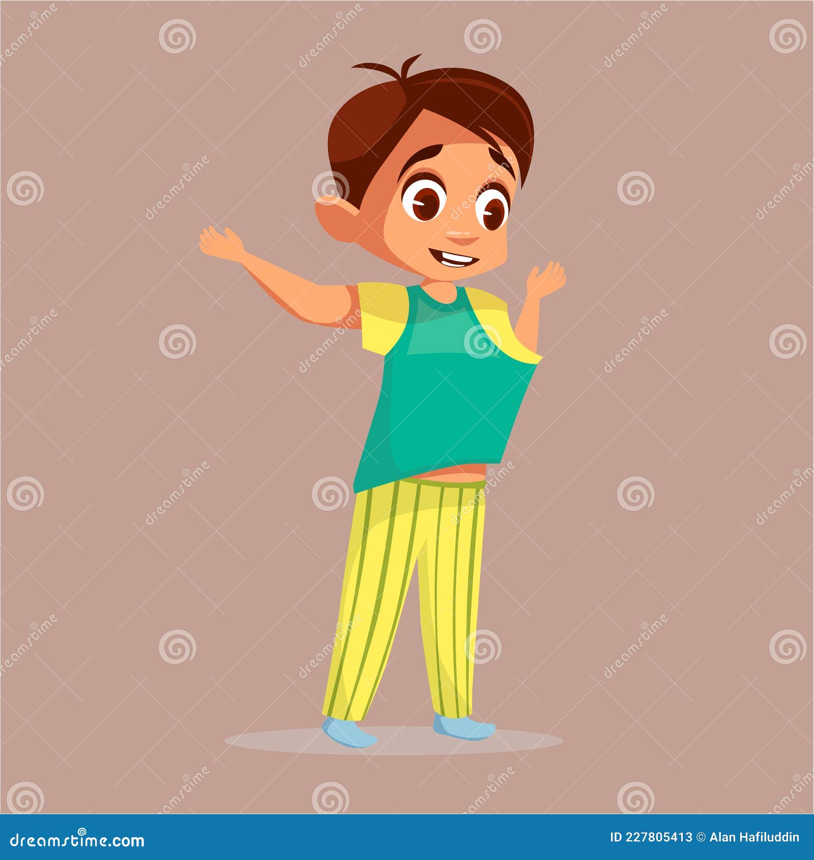 Cartoon Boy daily Routine Vector Ilustration Stock Vector ...
