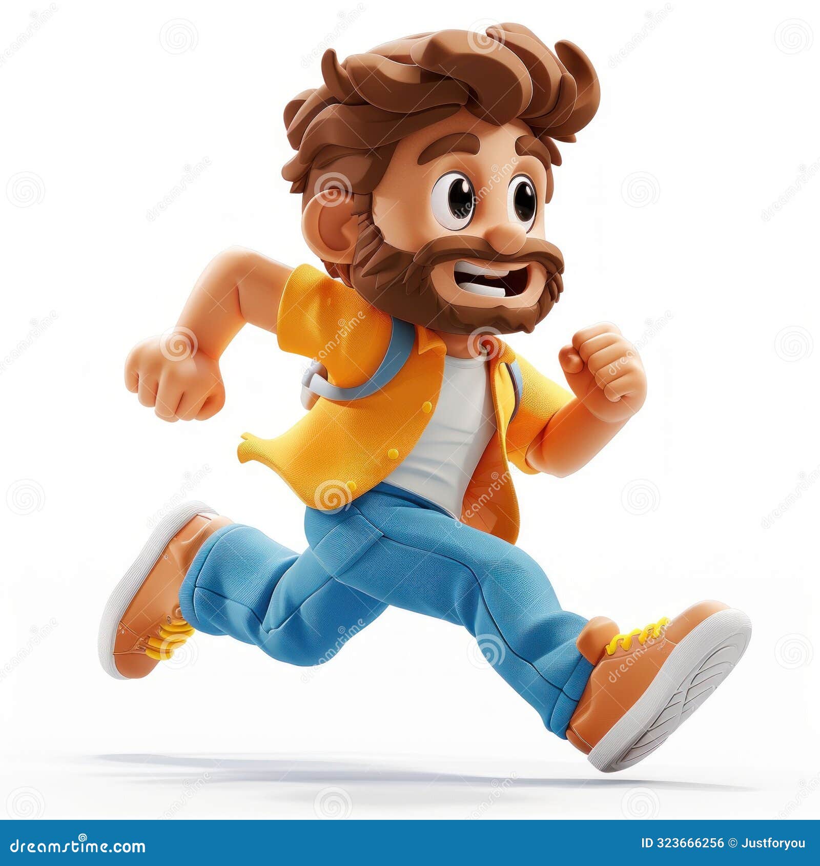 Cartoon Boy Running with Backpack. Generative Ai Stock Illustration ...