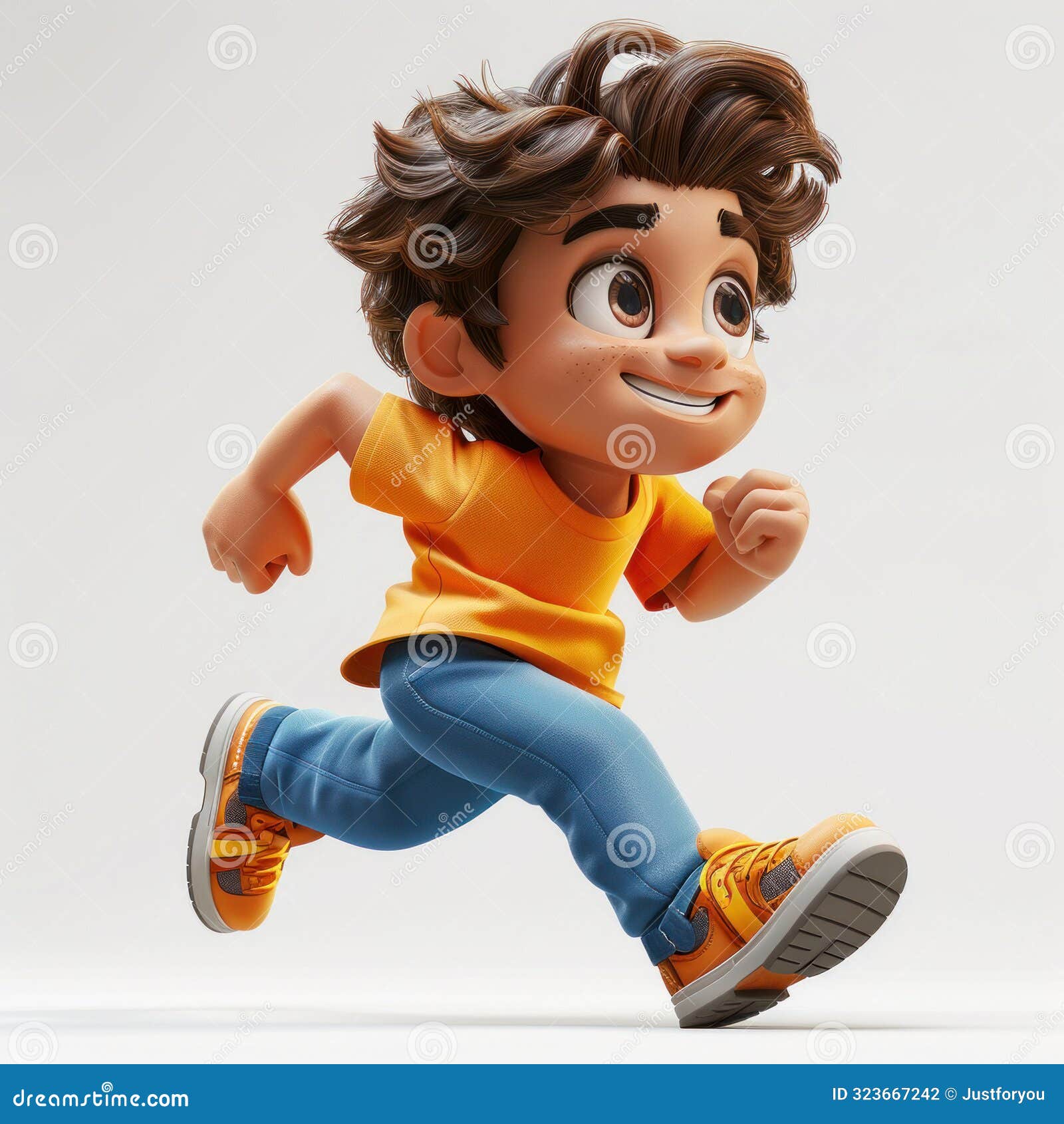 Cartoon Boy Running with Backpack. Generative Ai Stock Illustration ...