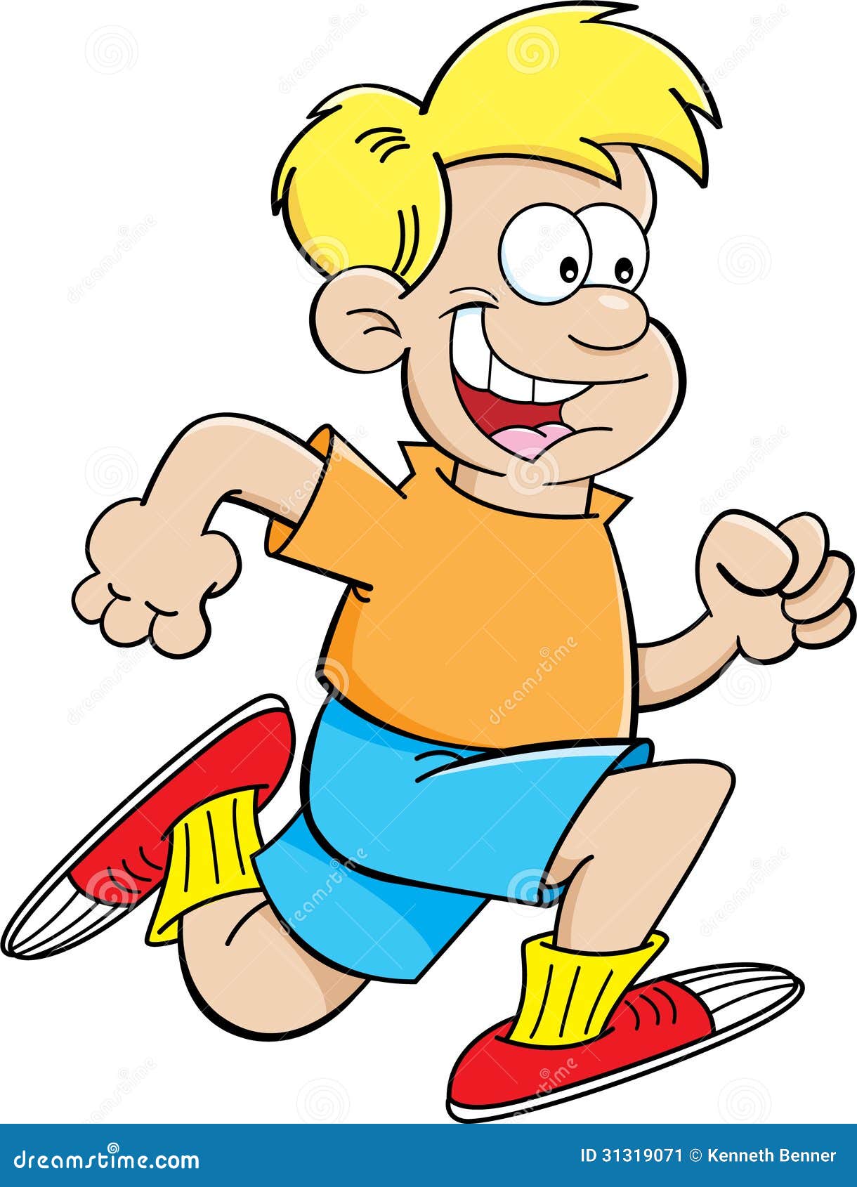 Cartoon boy running stock vector. Illustration of clip - 31319071