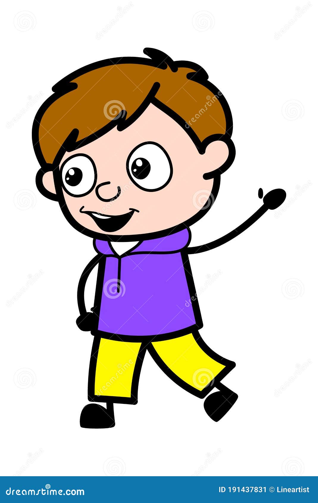 Cartoon Boy saying Hello stock illustration. Illustration of ...