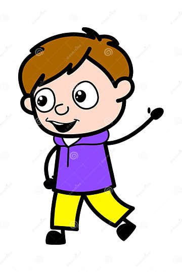 Cartoon Boy saying Hello stock illustration. Illustration of ...