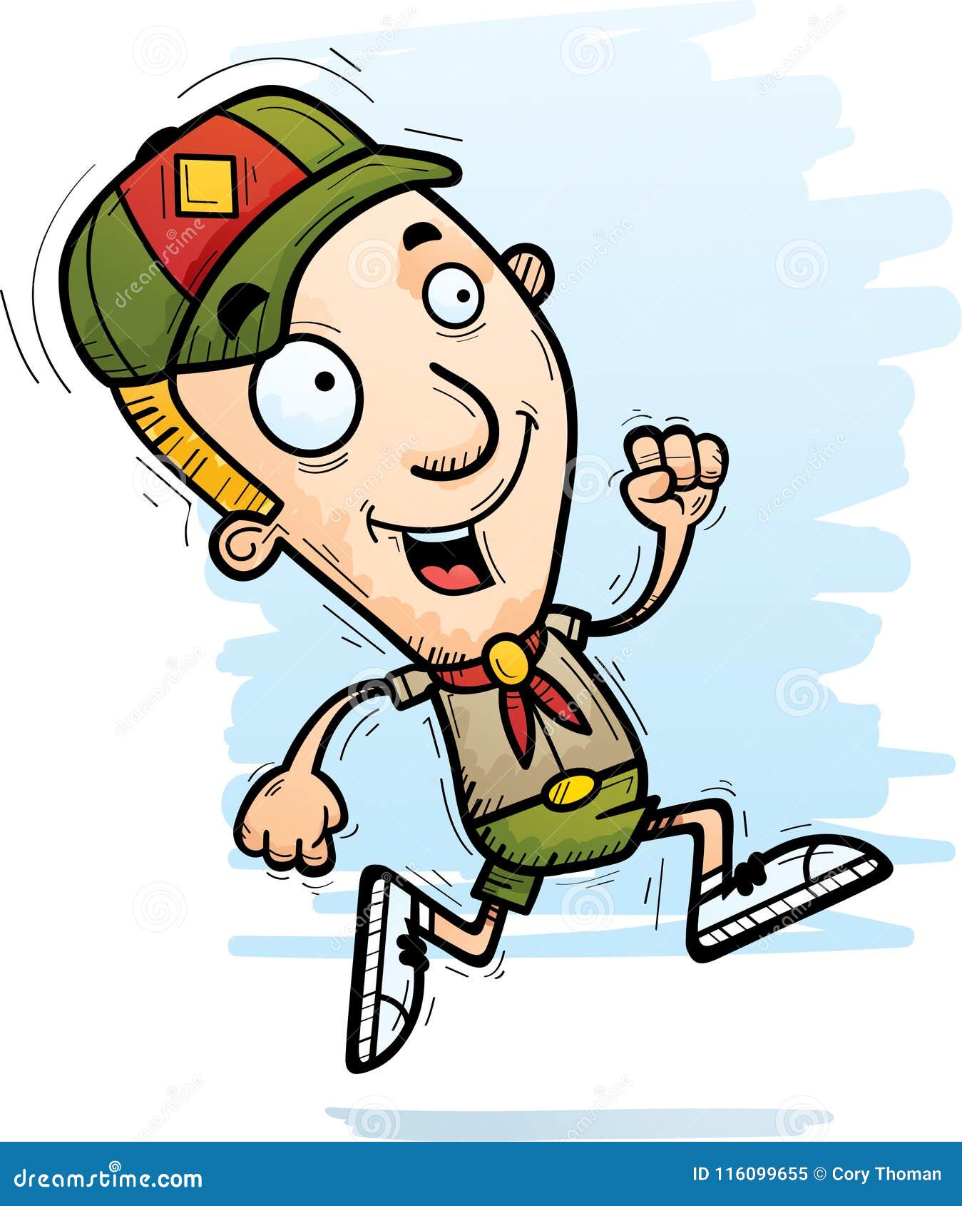 Cartoon Boy Scout Running stock vector. Illustration of smiling - 116099655