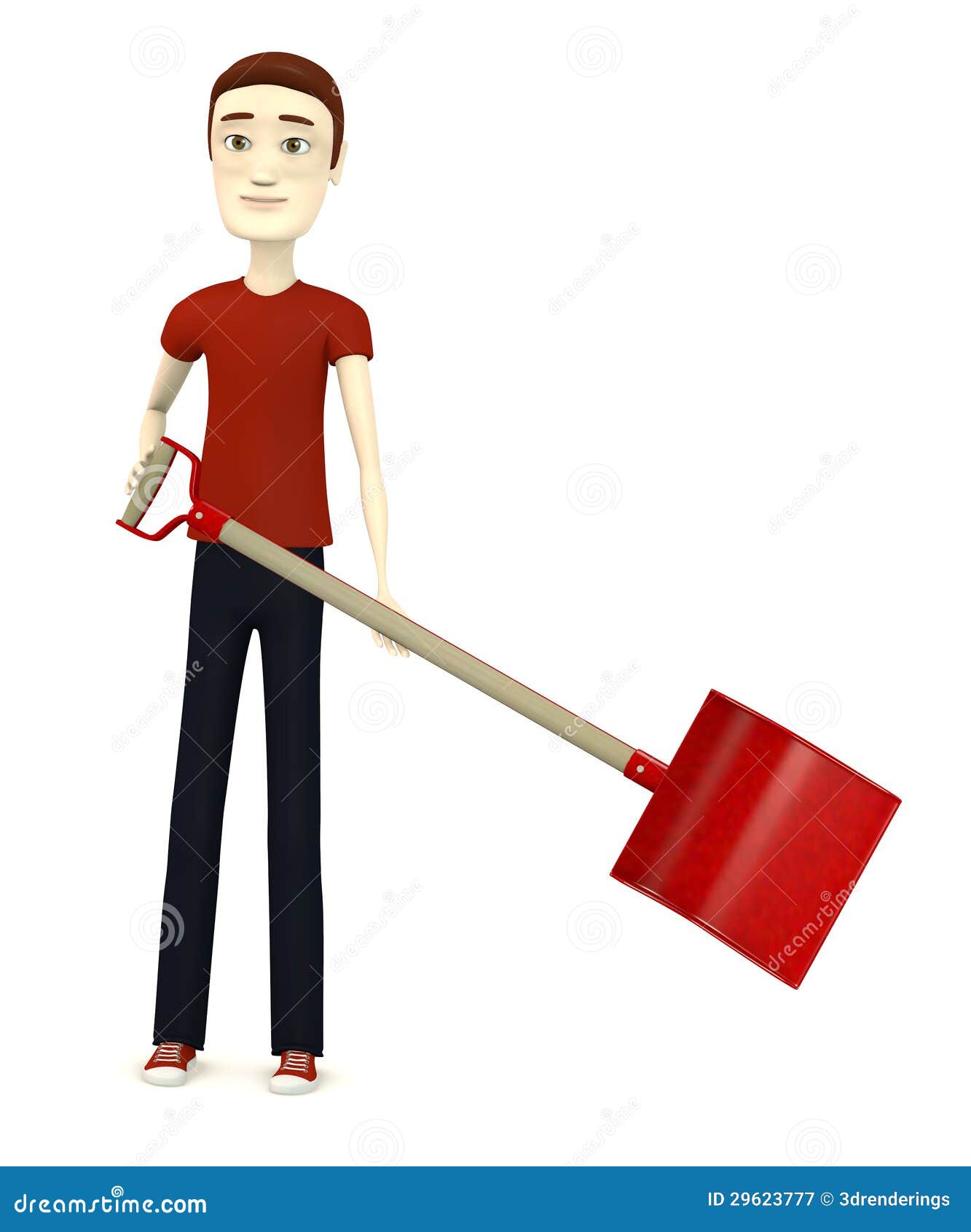 Cartoon boy with shovel stock illustration. Illustration of male - 29623777