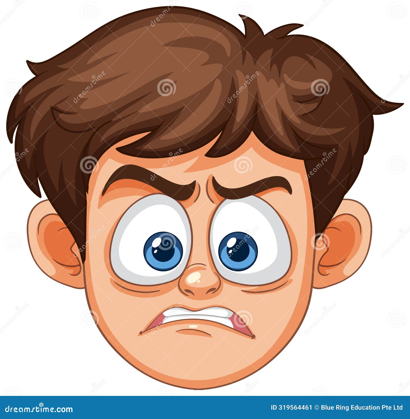 A cartoon boy showing stock vector. Illustration of frown - 319564461
