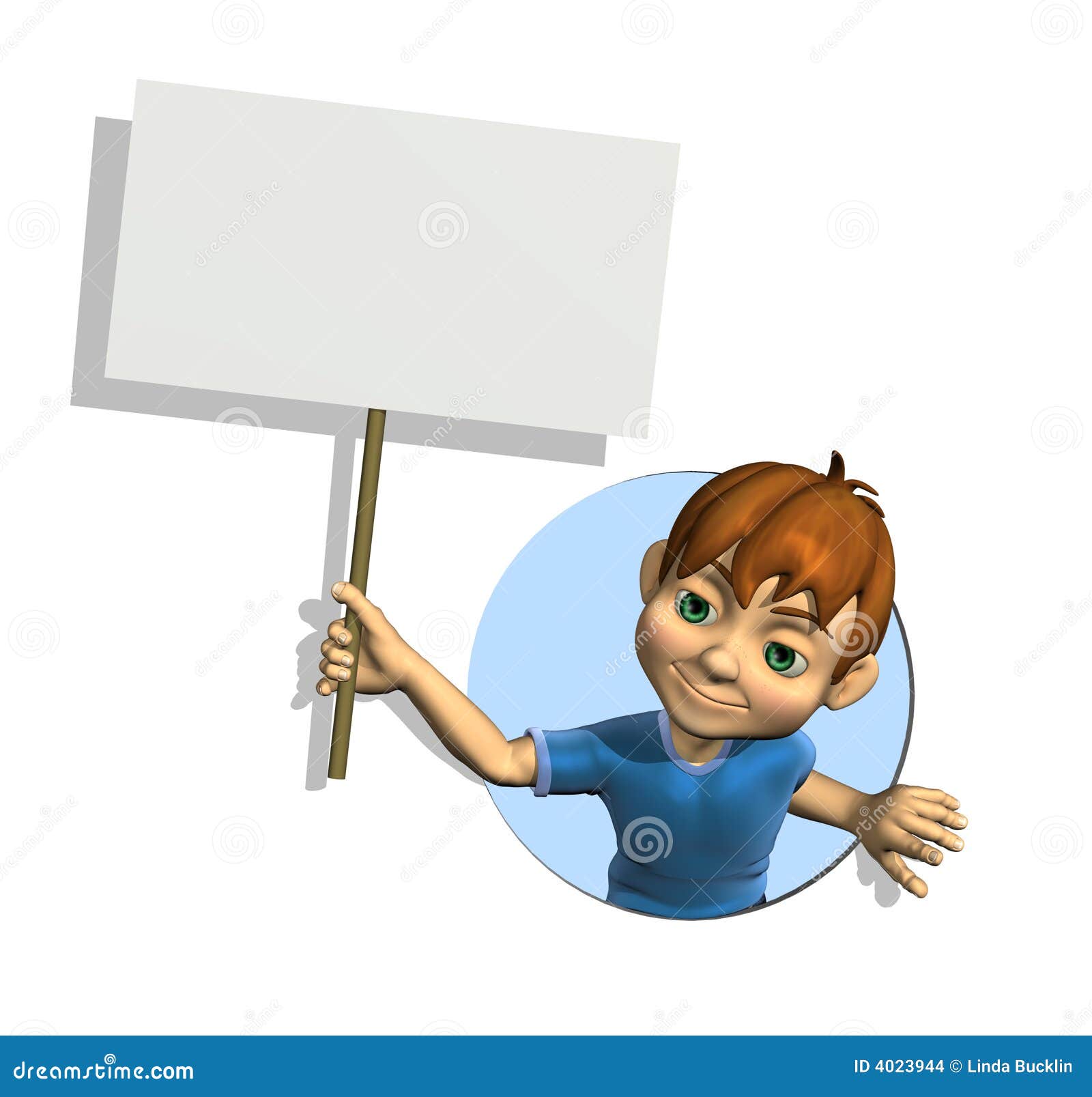 Cartoon Boy with Sign stock illustration. Illustration of cartoon - 4023944
