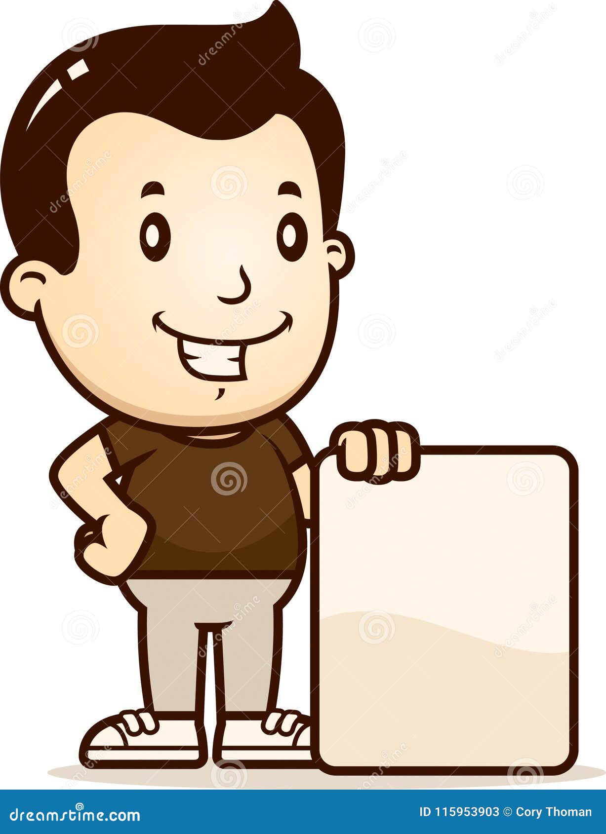 Cartoon Boy Sign stock vector. Illustration of person - 115953903