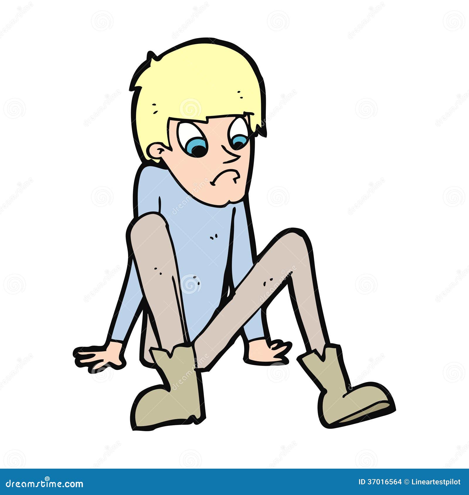 Cartoon Boy Sitting on Floor Stock Vector - Illustration of simple ...
