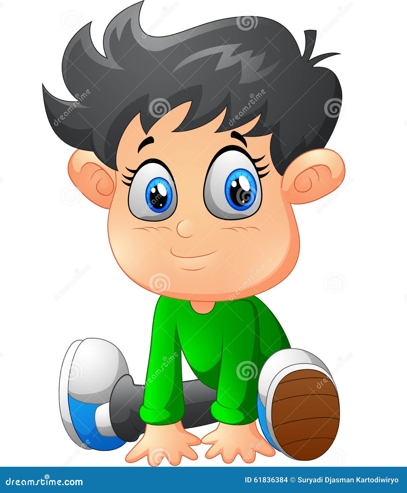 Cartoon boy sitting stock vector. Illustration of small - 61836384