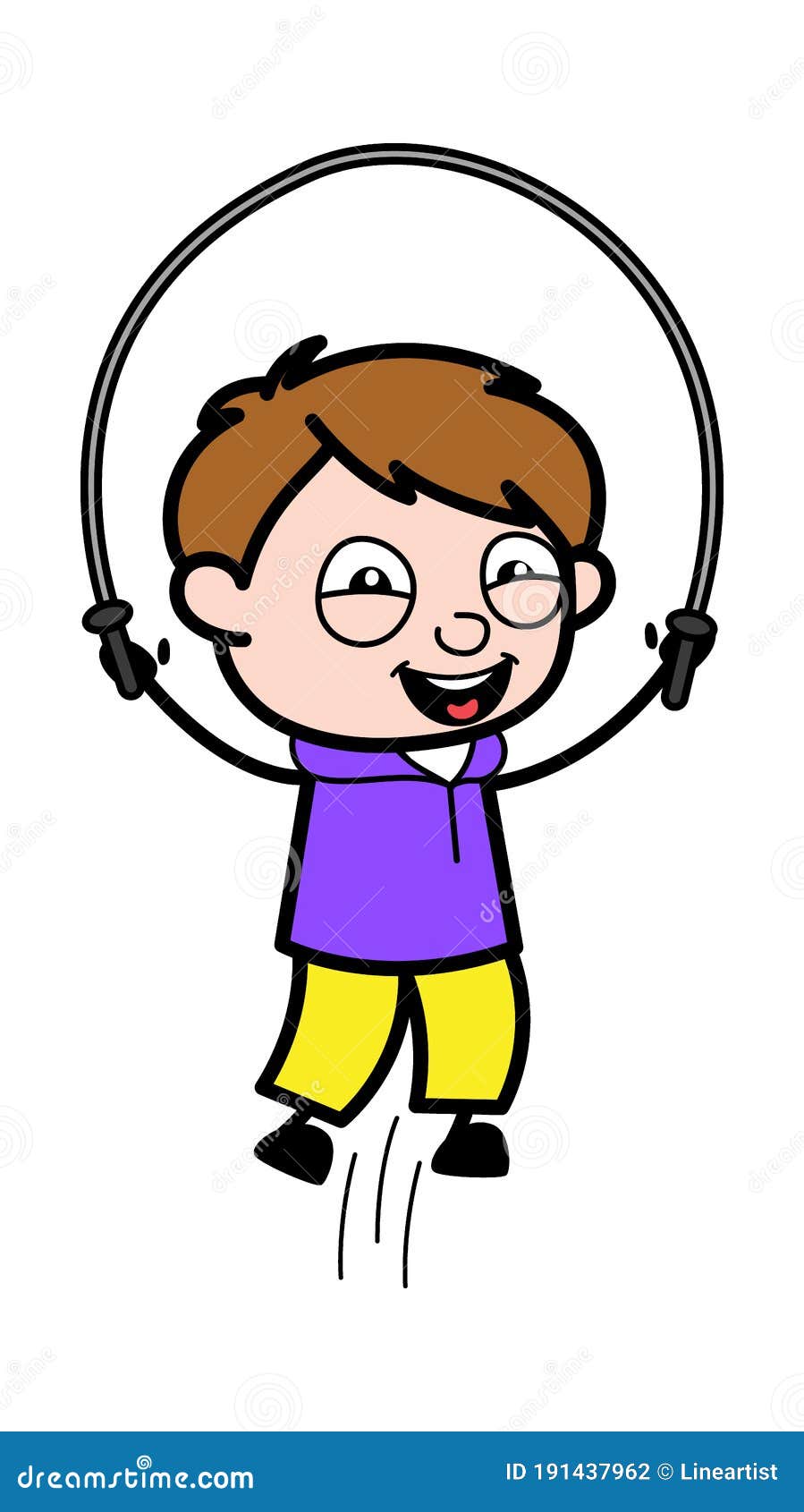 Cartoon Boy Skipping Rope stock illustration. Illustration of fitness ...