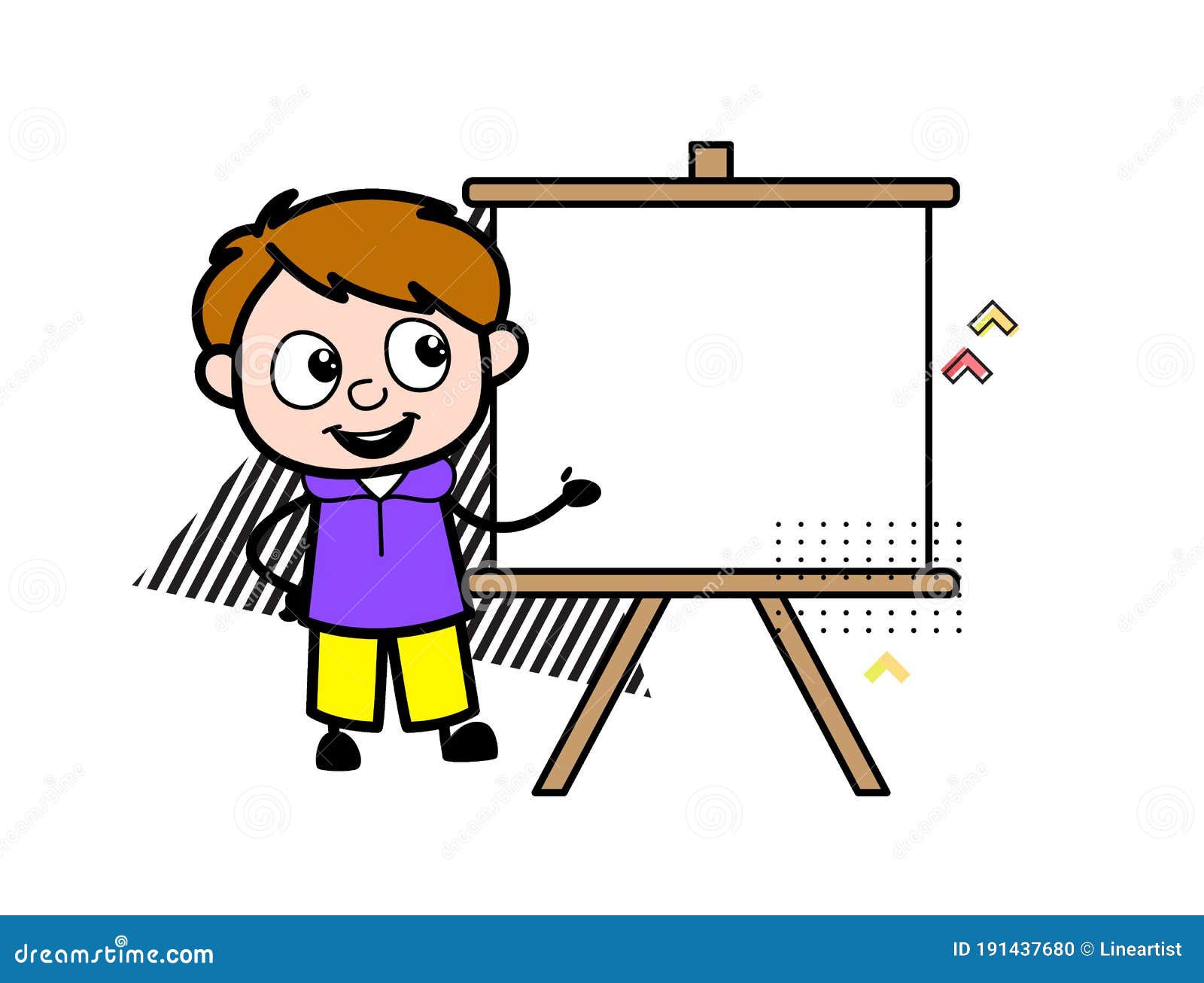 Cartoon Boy with Slide Board Stock Illustration - Illustration of ...