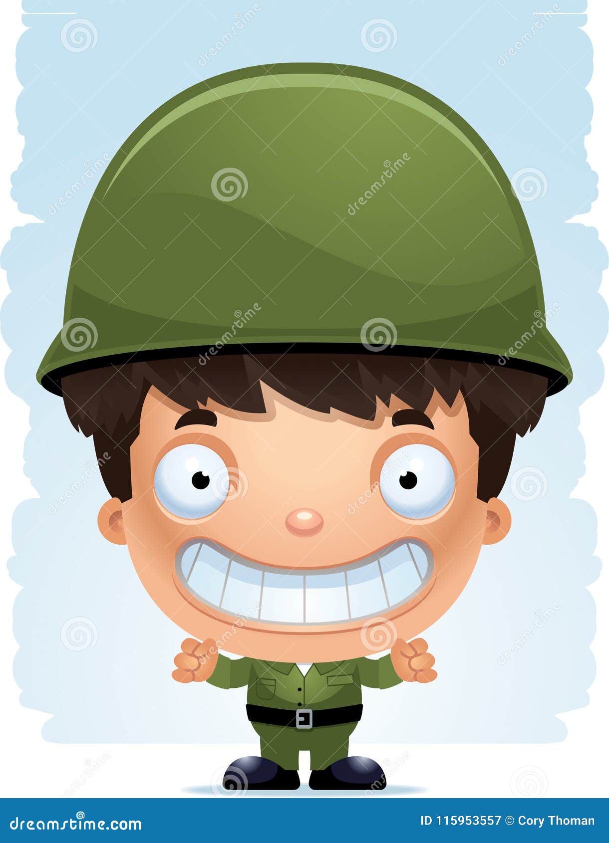 Cartoon Boy Soldier Smiling Stock Vector - Illustration of hispanic ...