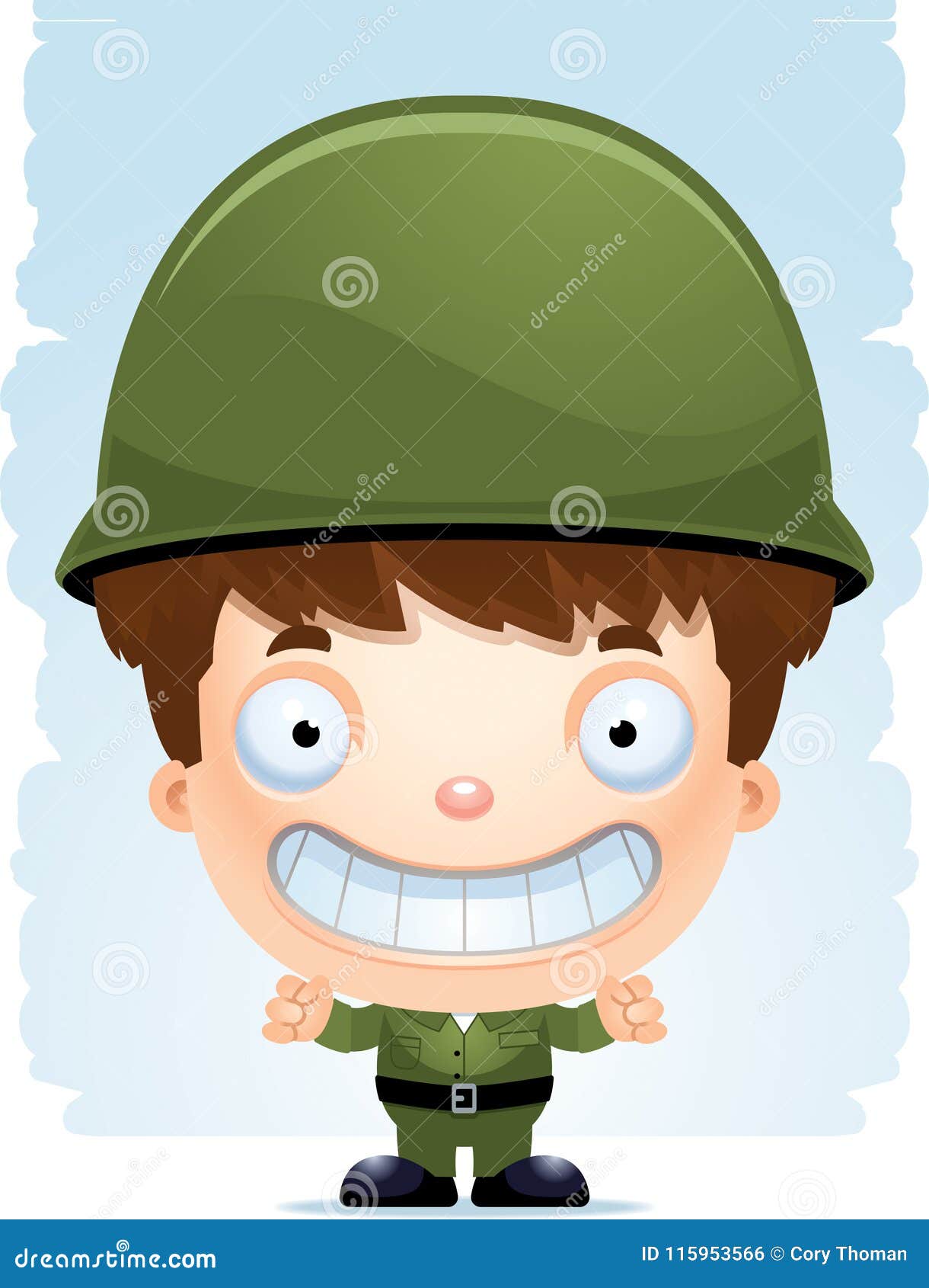 Cartoon Boy Soldier Smiling Stock Vector - Illustration of kids, army ...