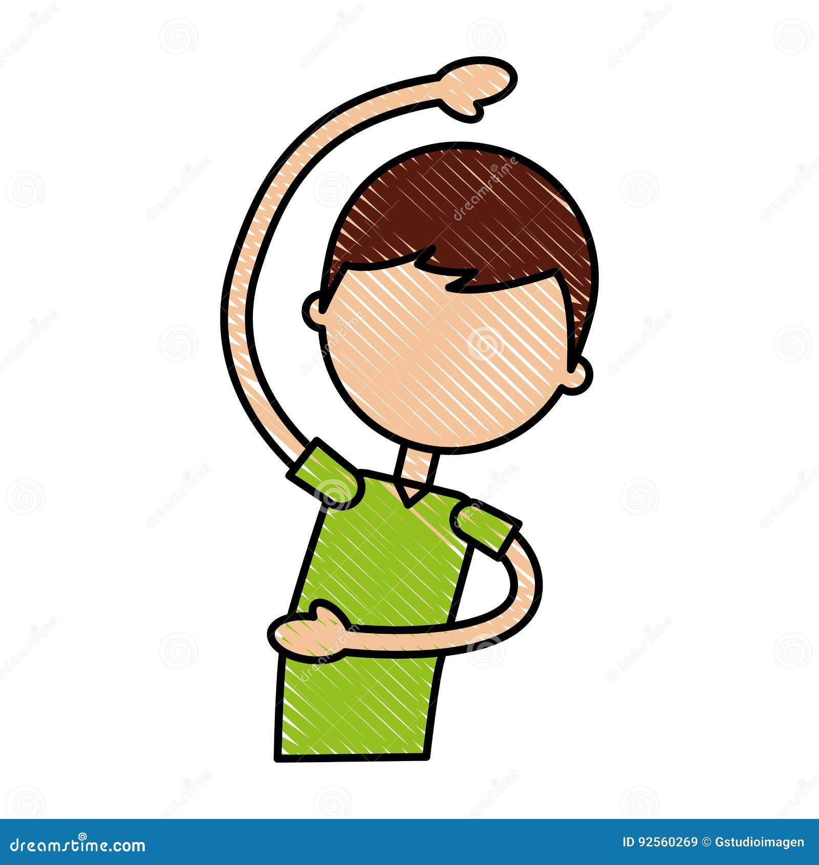 Cartoon boy stretching up stock vector. Illustration of classic - 92560269