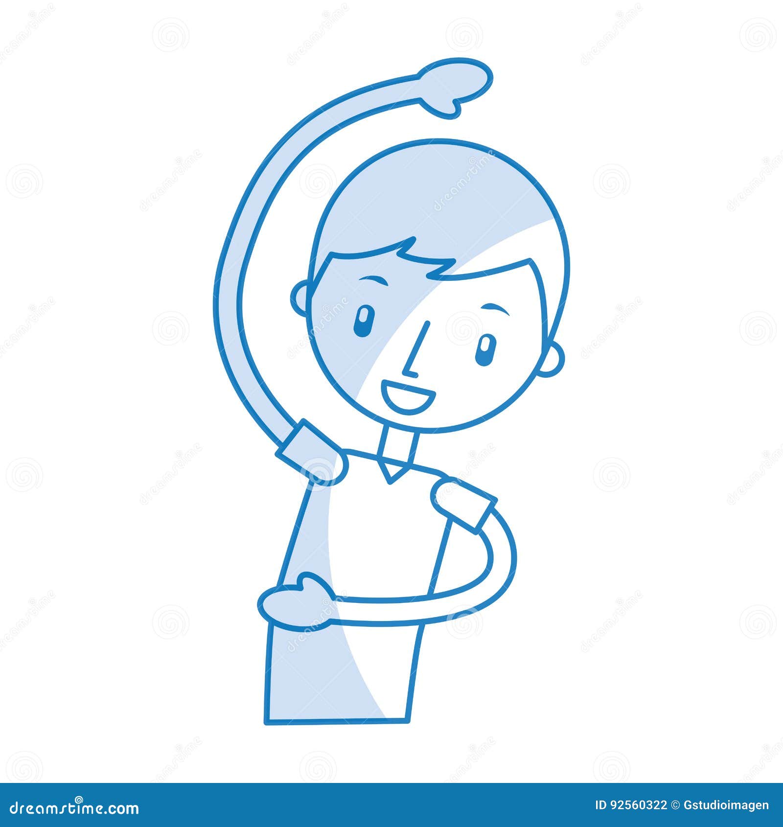 Cartoon boy stretching up stock vector. Illustration of classic - 92560322