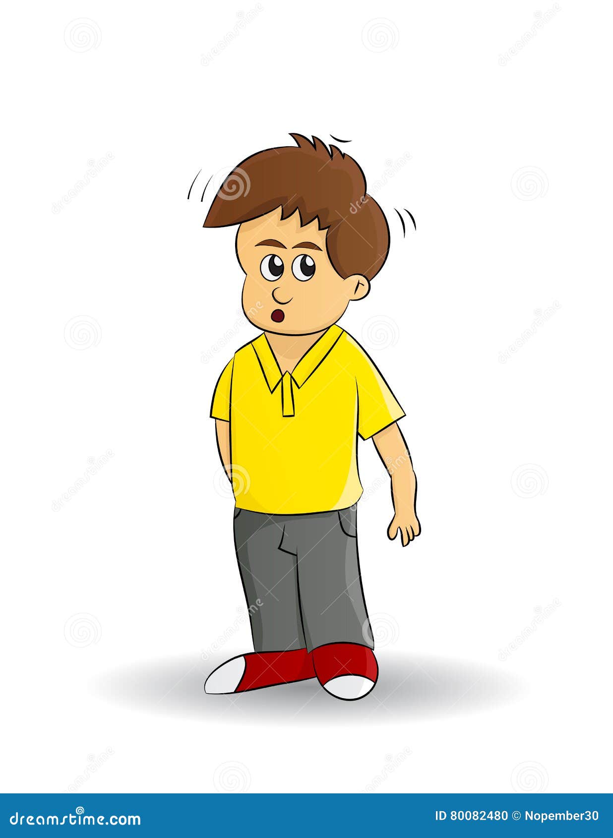 Cartoon boy suspicious stock vector. Illustration of thinking - 80082480