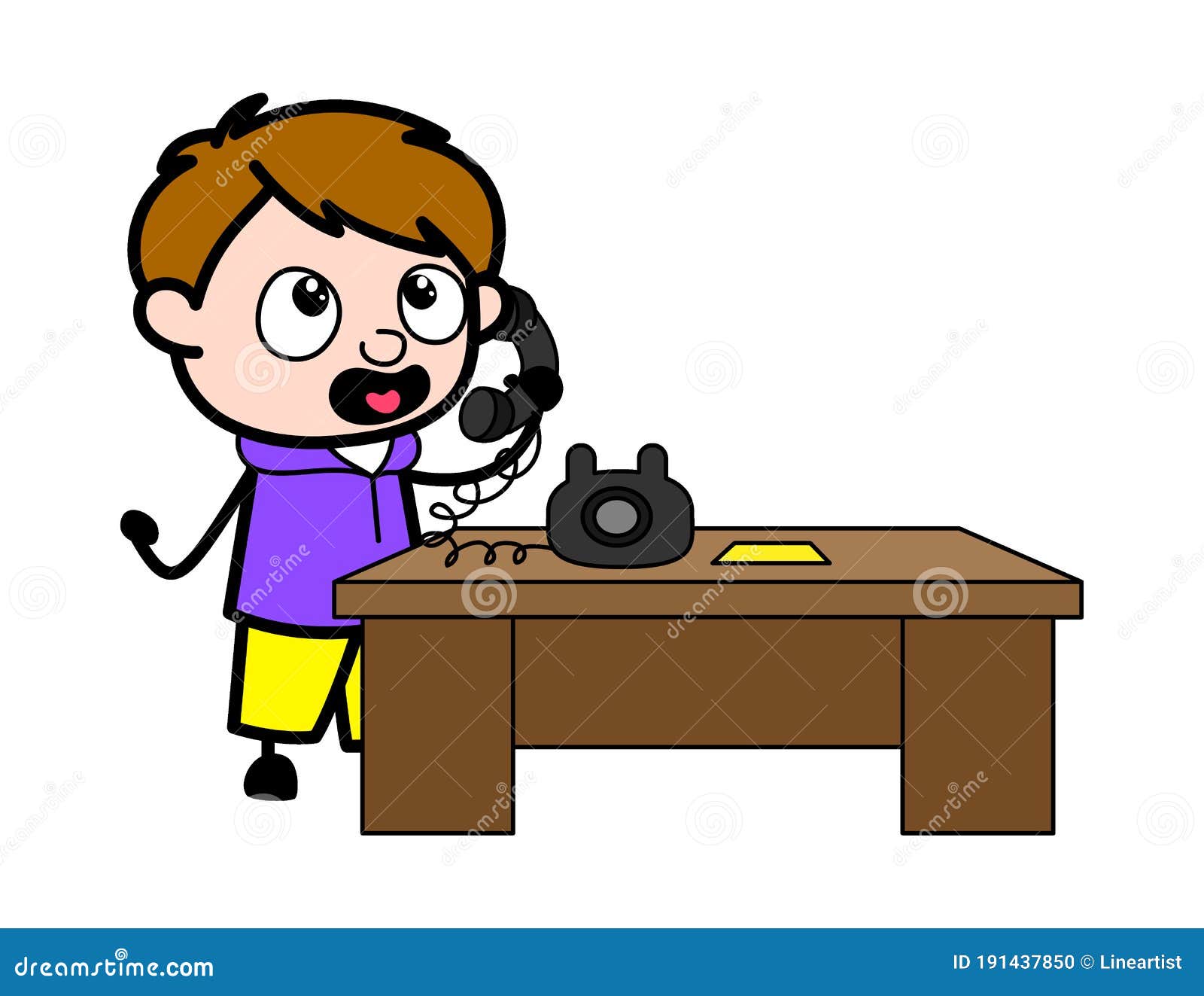 Cartoon Boy Talking on Phone Stock Illustration - Illustration of ...