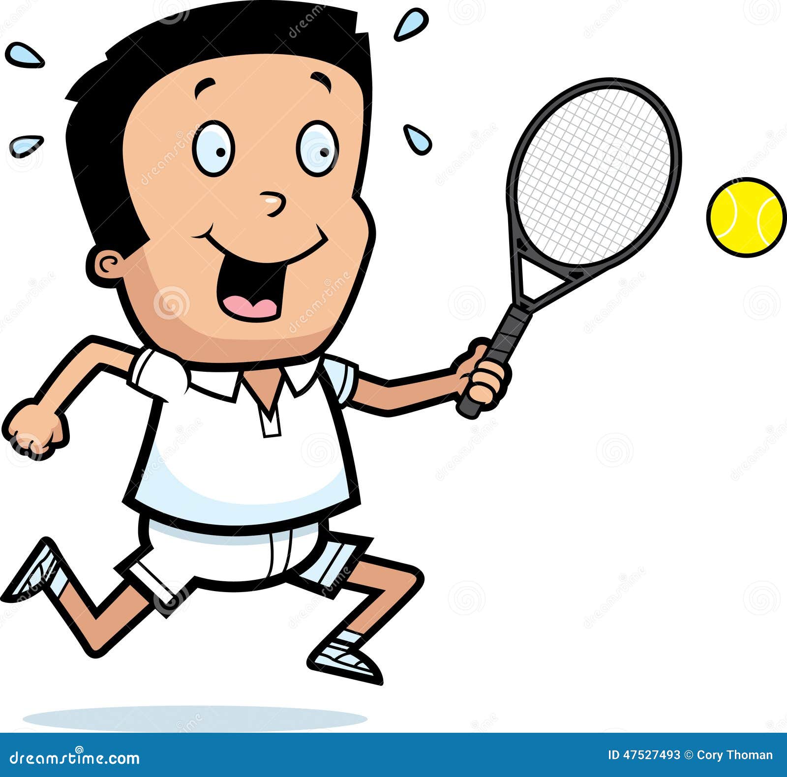 Cartoon Boy Tennis stock vector. Illustration of latino - 47527493