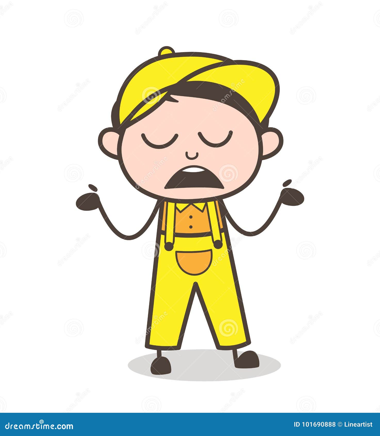 Cartoon Boy Unknown Behavior Vector Illustration Stock Illustration ...