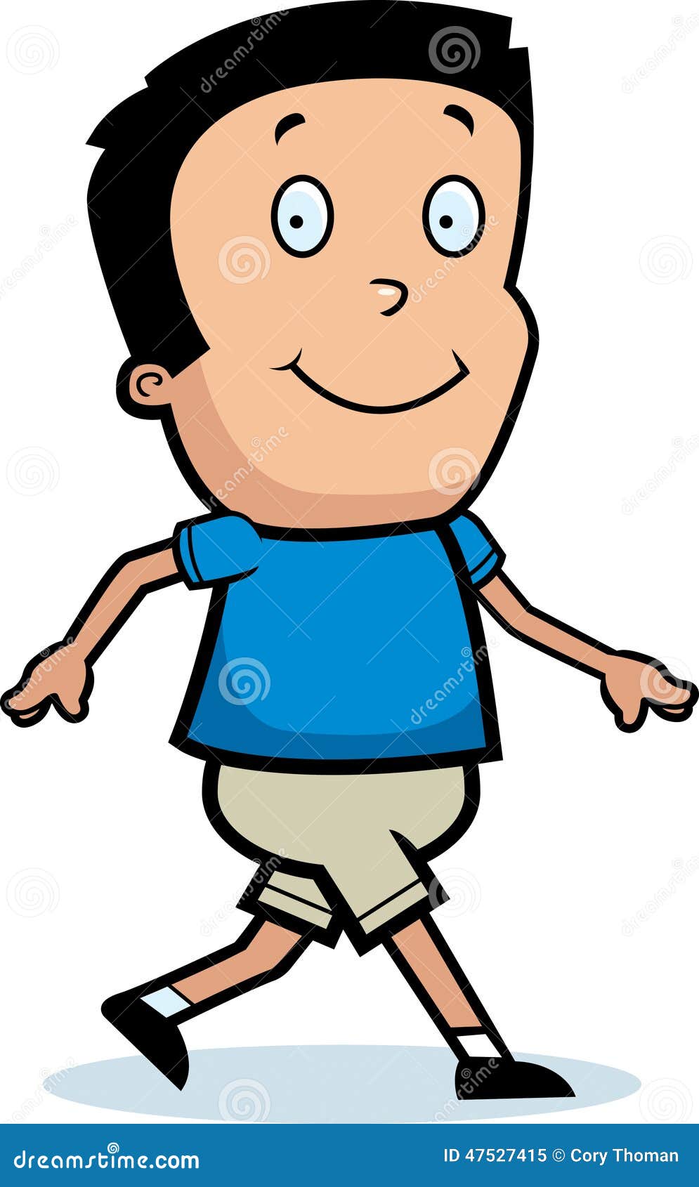 Cartoon Boy Walking stock vector. Illustration of latino - 47527415