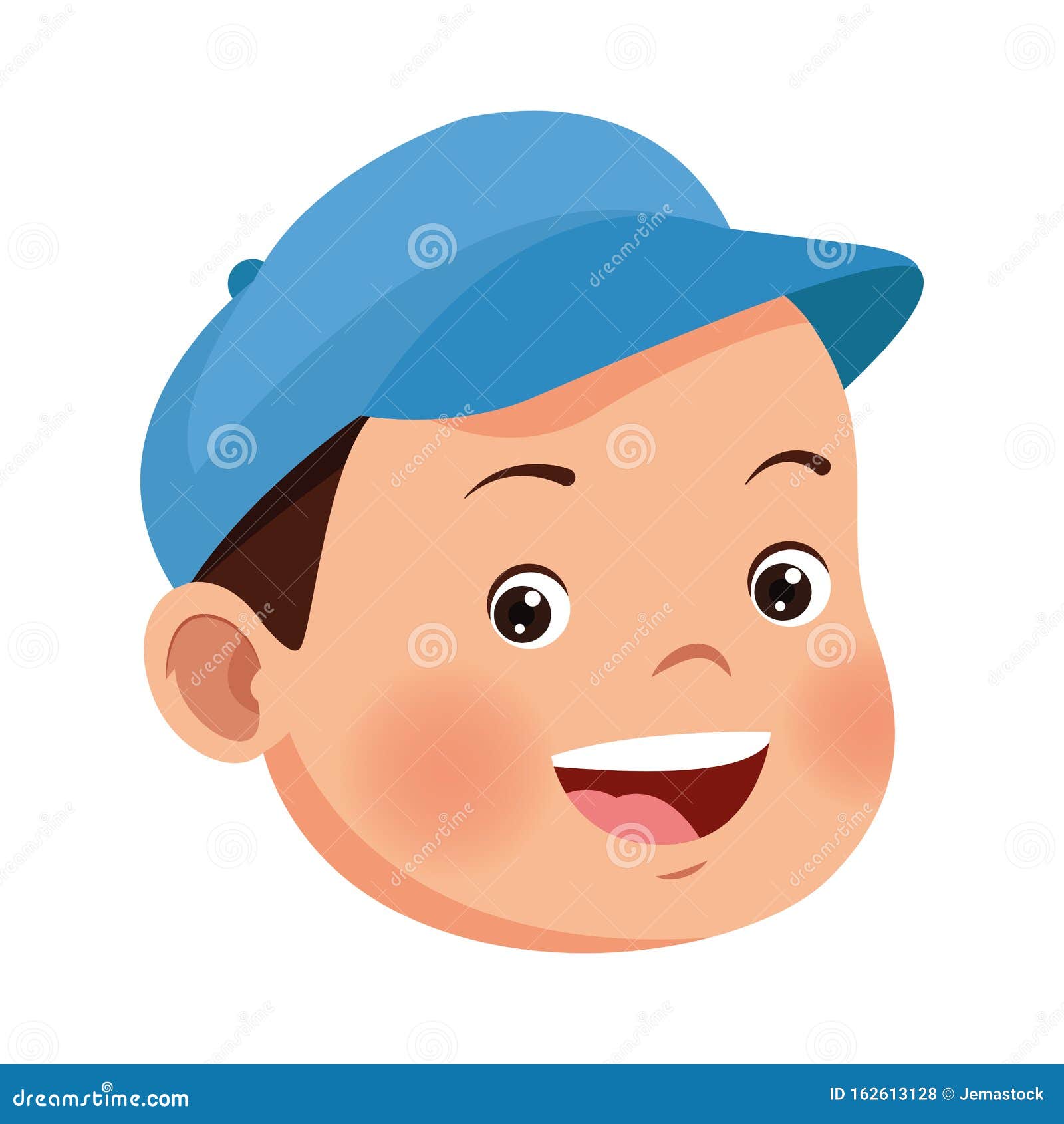 Cartoon Boy Wearing a Cap Icon, Flat Design Stock Vector - Illustration ...
