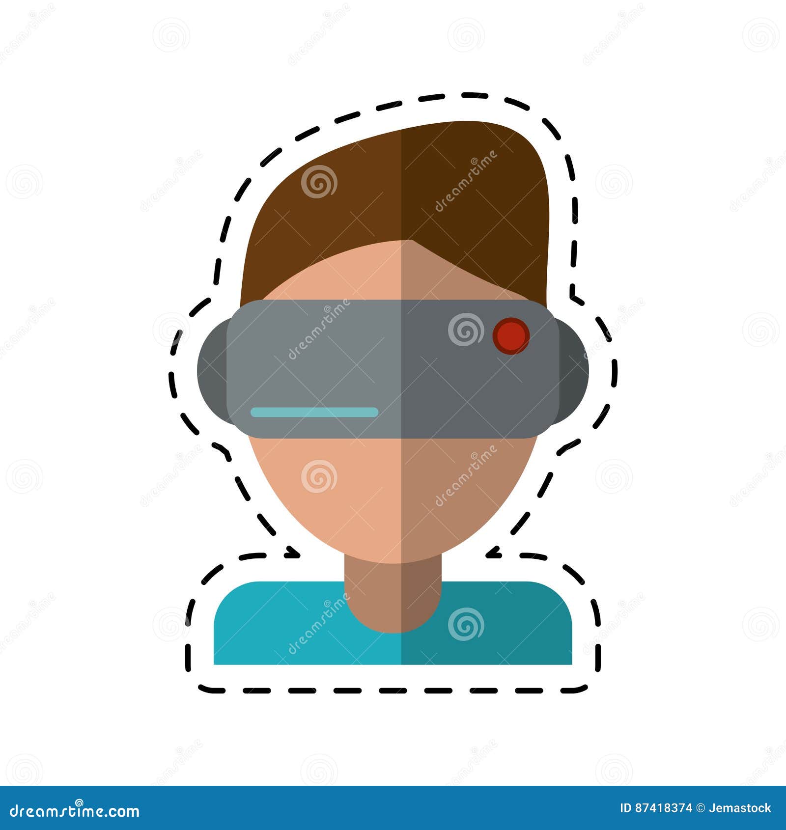 Cartoon Boy Wearing Vr Goggles Vector Illustration | CartoonDealer.com ...