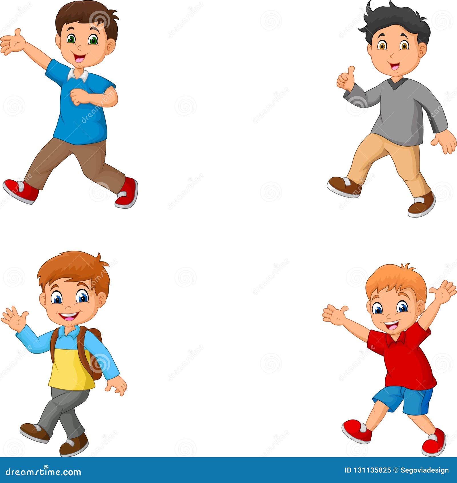 Cartoon Boys Collection Set Stock Vector - Illustration of gesturing ...