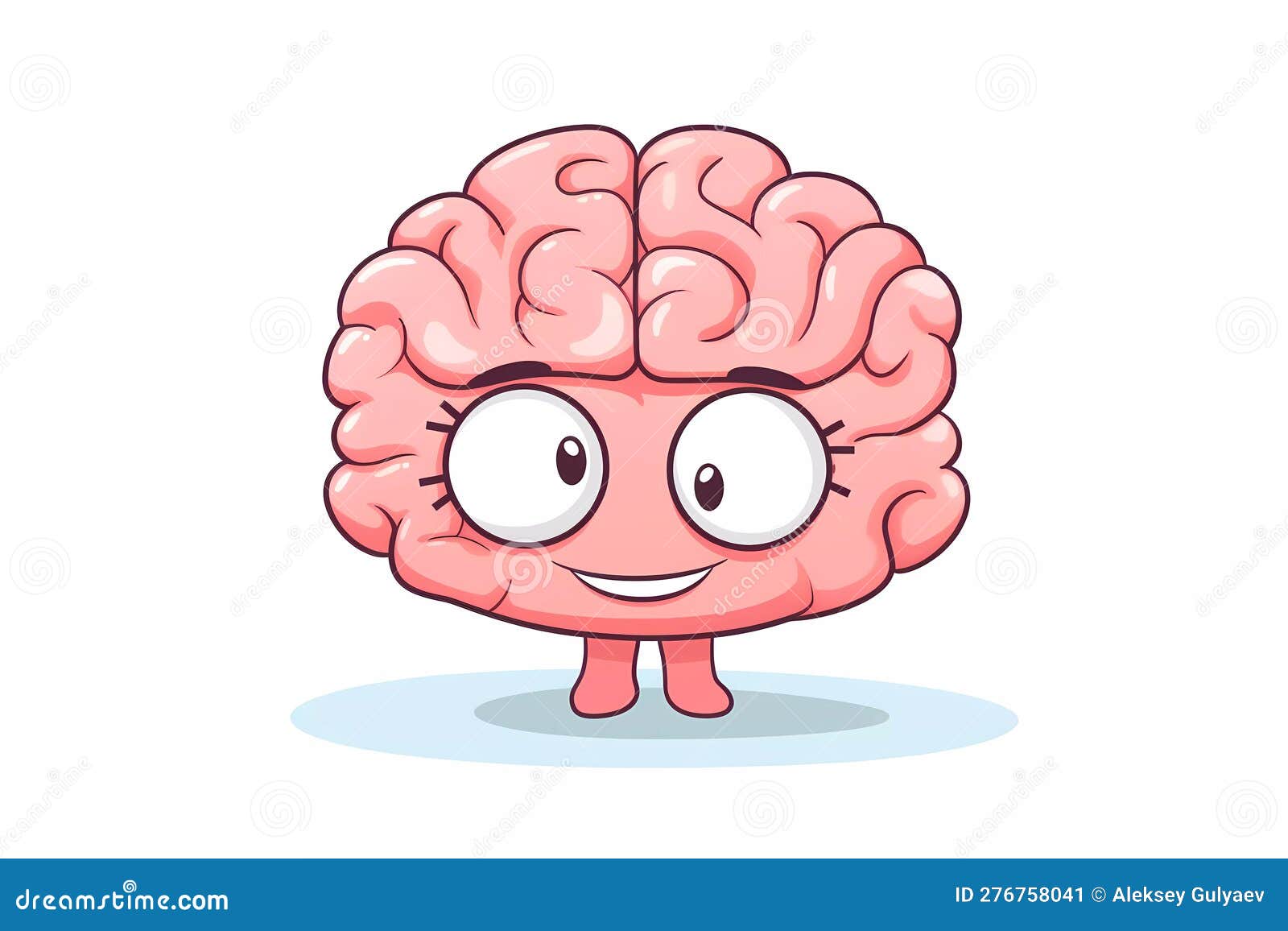 A Cartoon Brain with a Big Eye and a Big Smile on the Face. AI ...