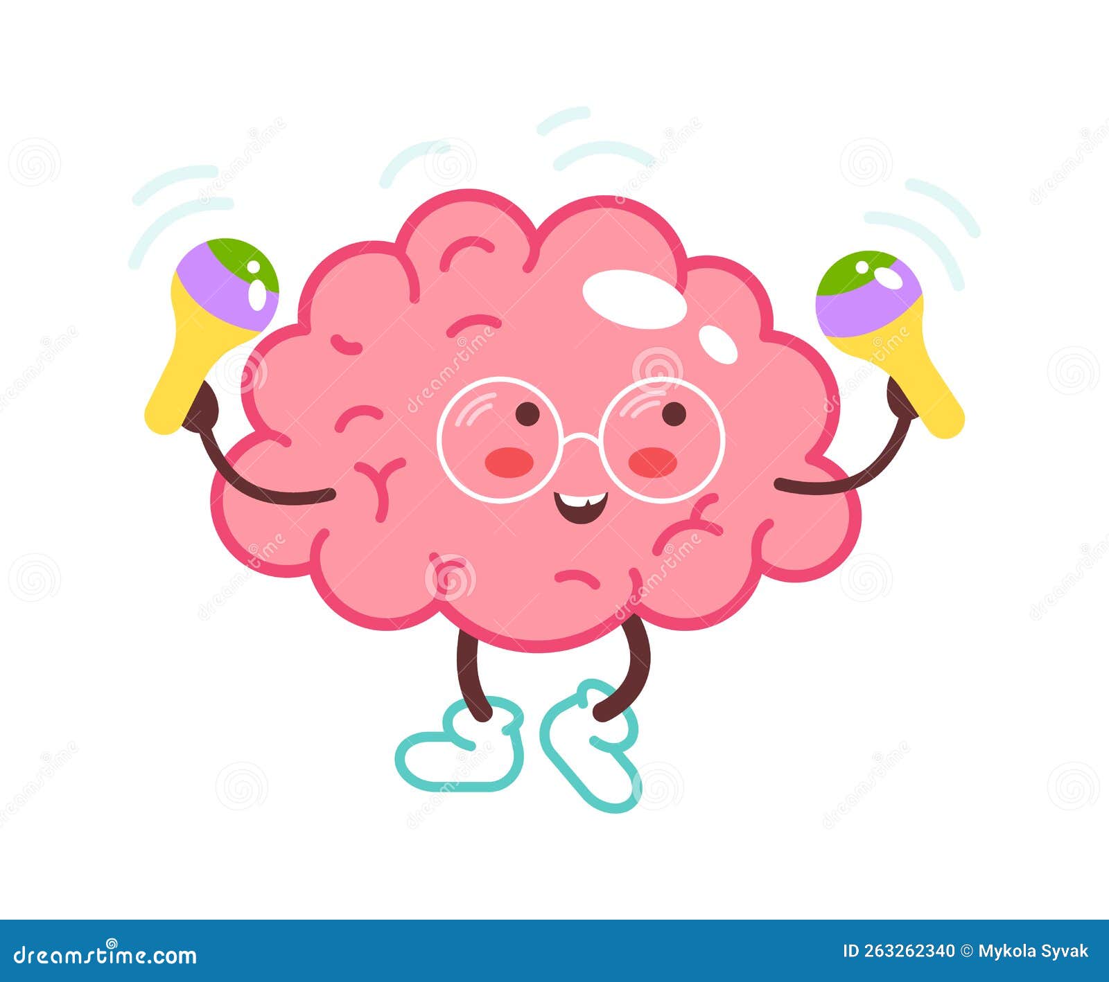 Cartoon brain child stock vector. Illustration of medical - 263262340