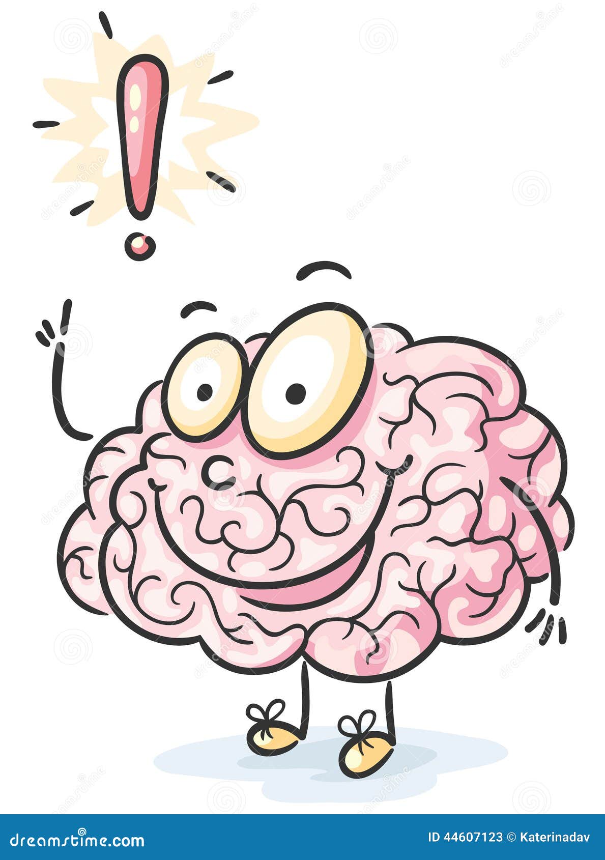 Cartoon Brain Having an Idea Stock Vector - Illustration of brain ...