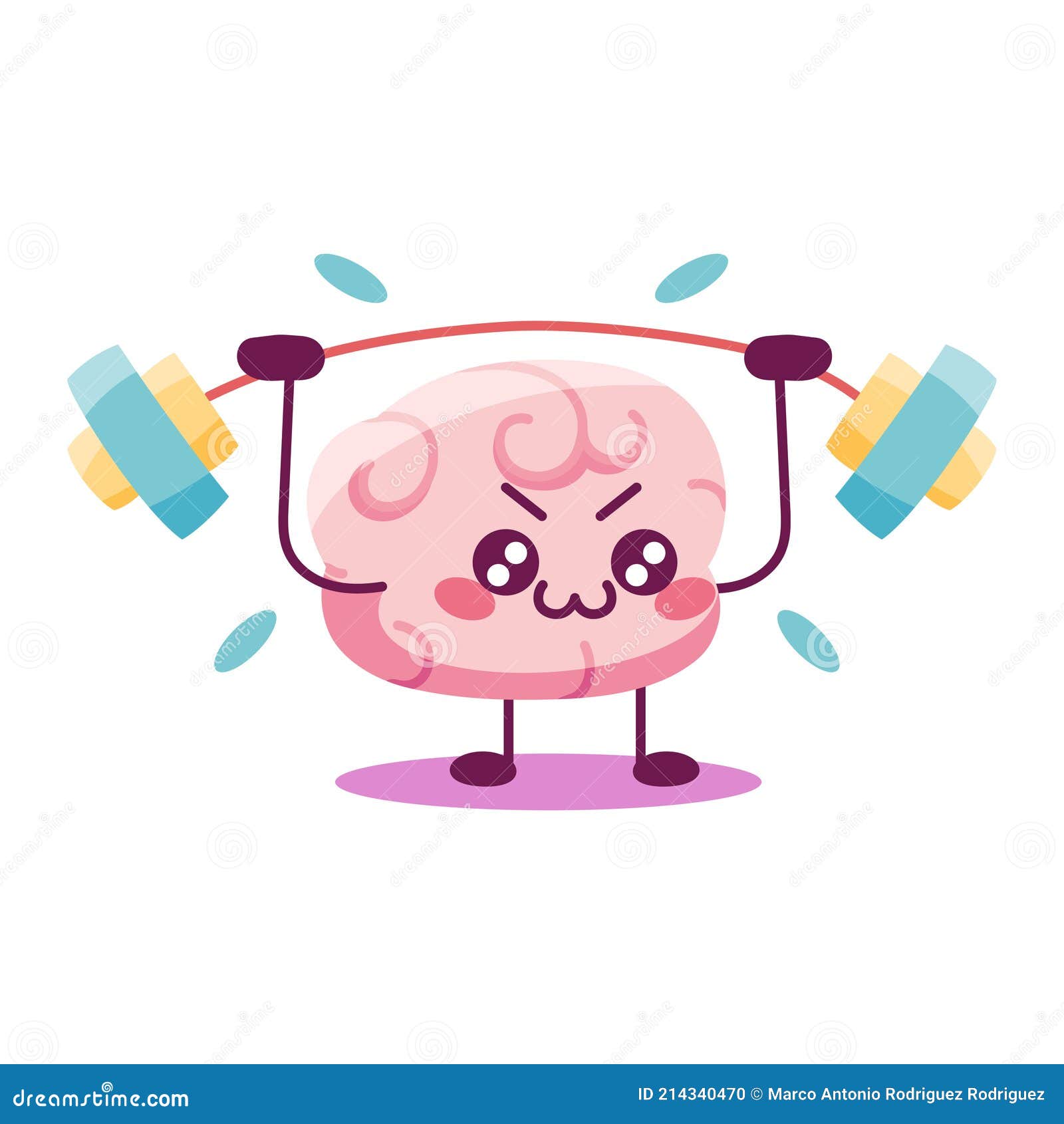 Cartoon of a Brain Lifting Weights Stock Vector - Illustration of ...