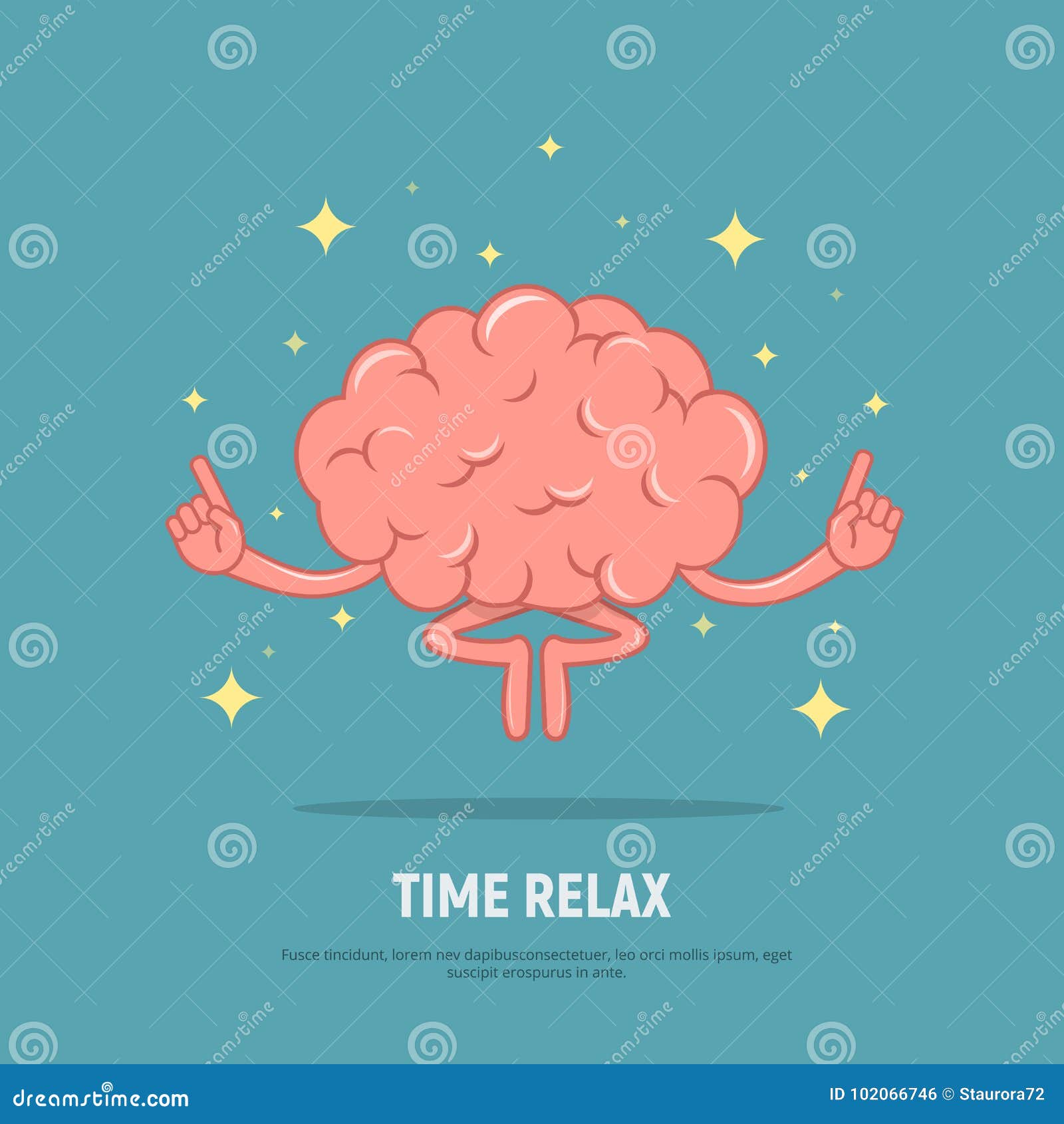 Cartoon Brain Meditation. Concept Time Relax. Calm Brain in Position ... Cartoon Brain Meditation. Concept Time Relax. Calm Brain in Position ...